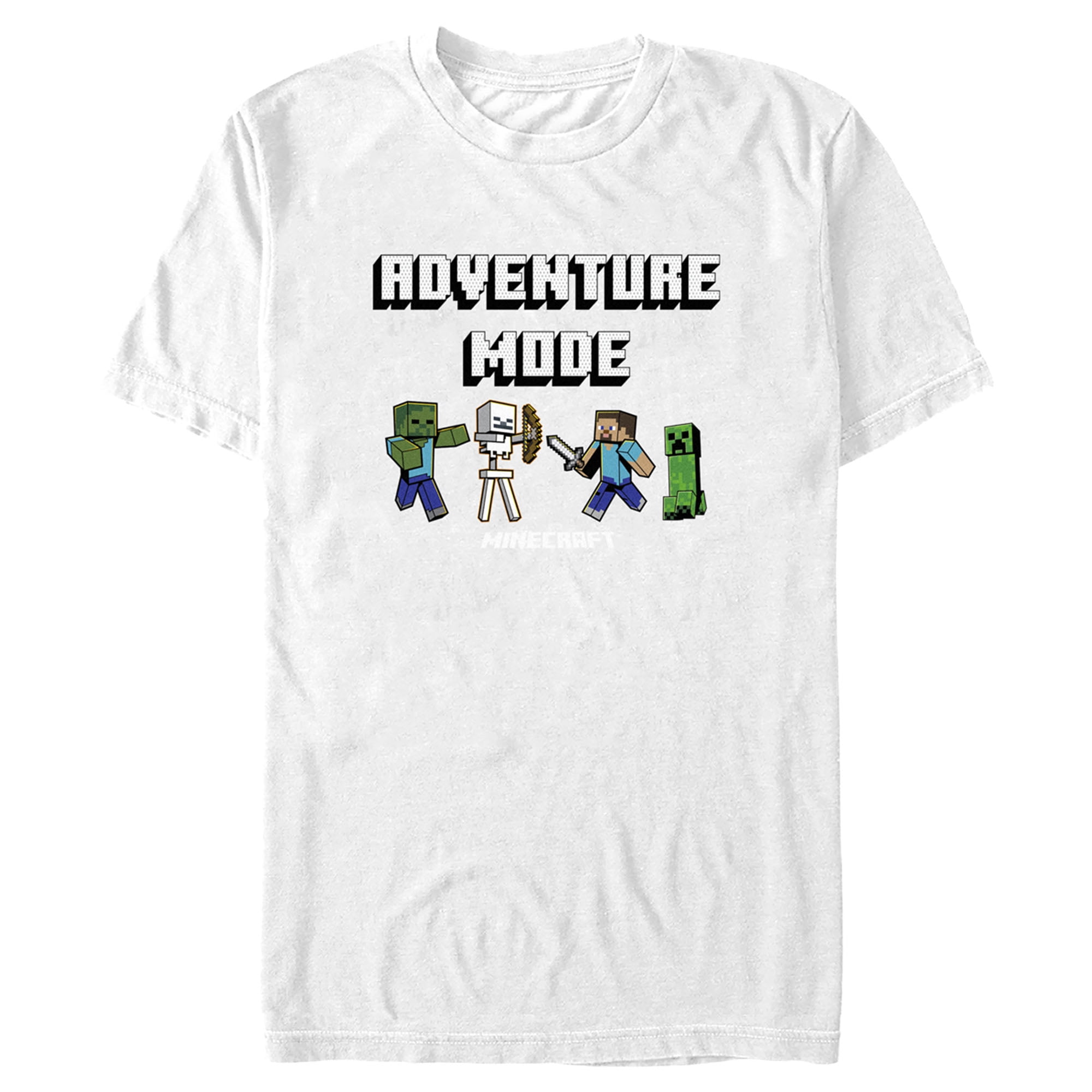 Men's Minecraft Adventure Mode Graphic Tee White Large - Walmart.com