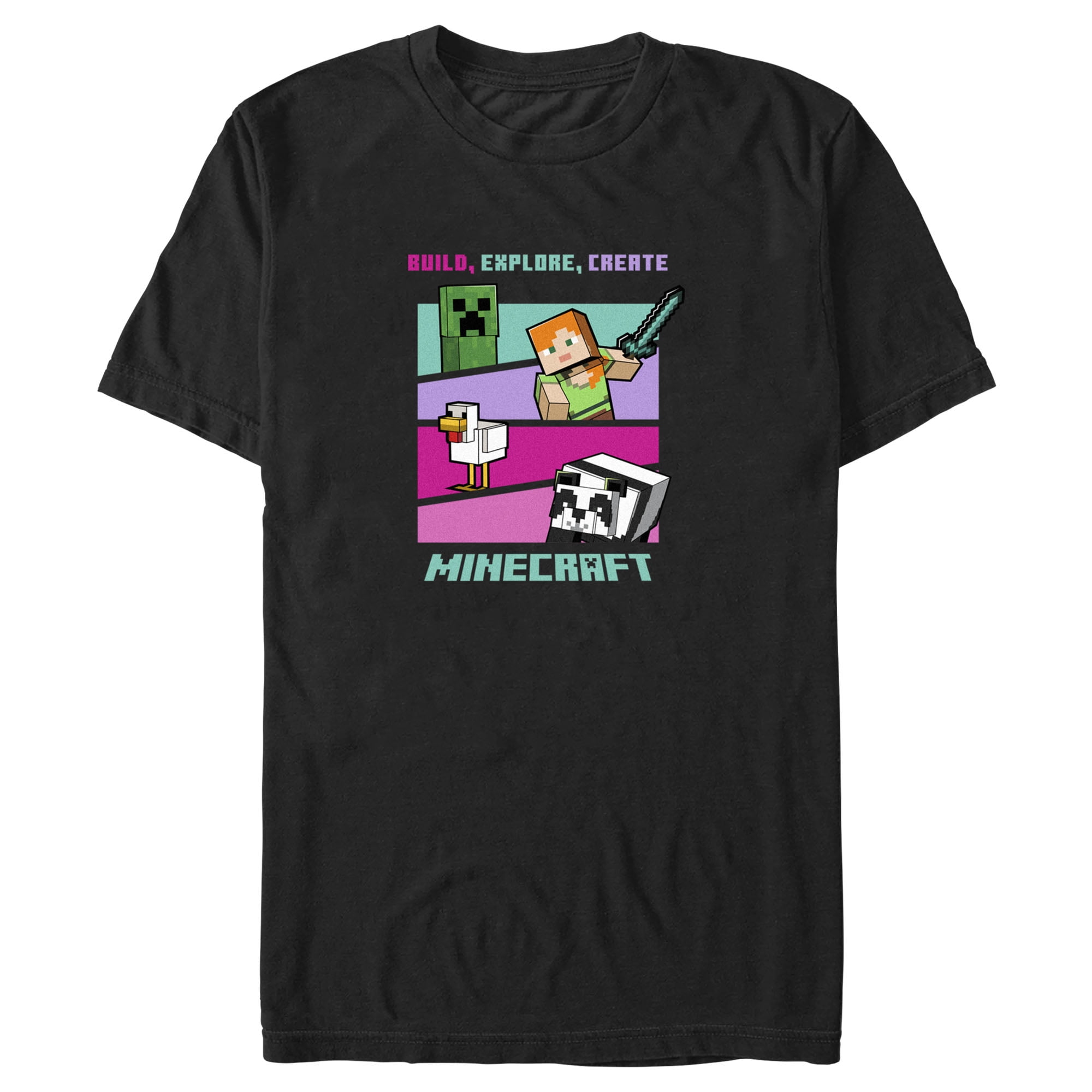 Men's Minecraft Build Explore Create Logo Graphic T-Shirt - Walmart.com