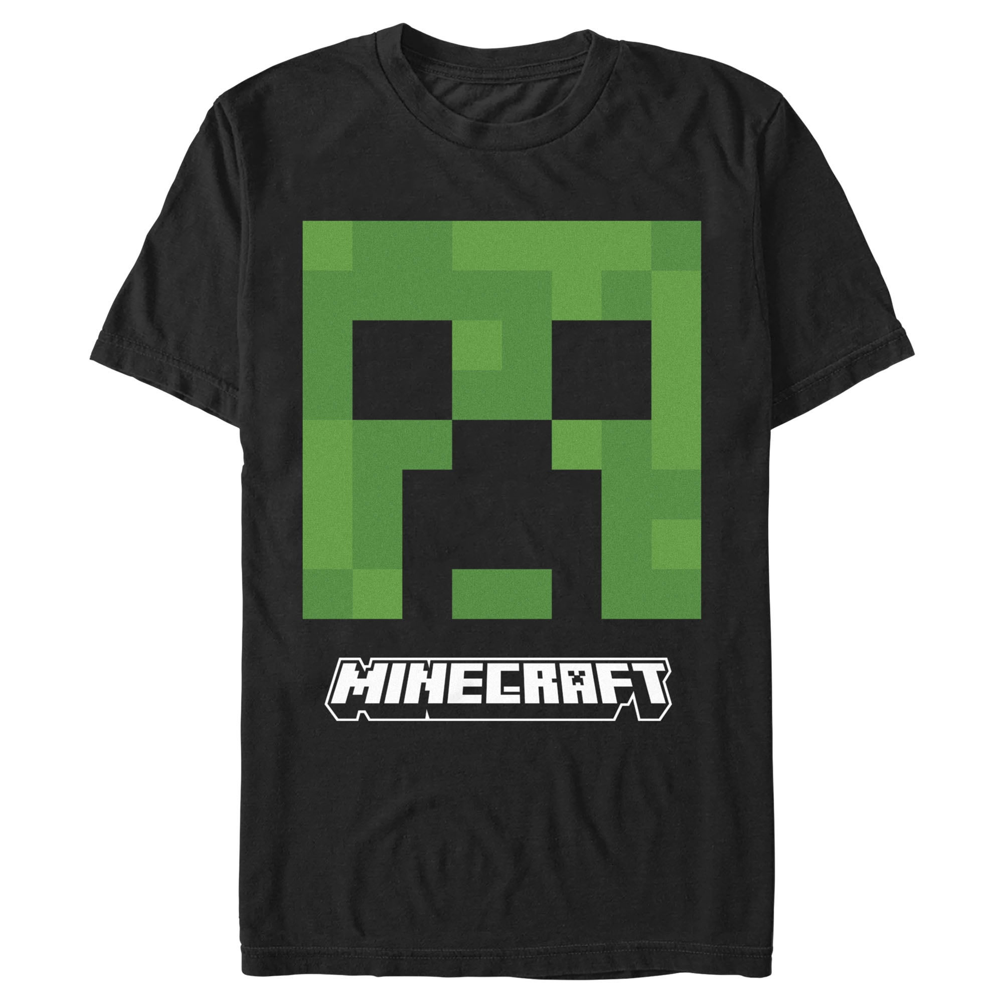 Minecraft Men's Creeper Big Face Graphic T-Shirt, Officially Licensed ...