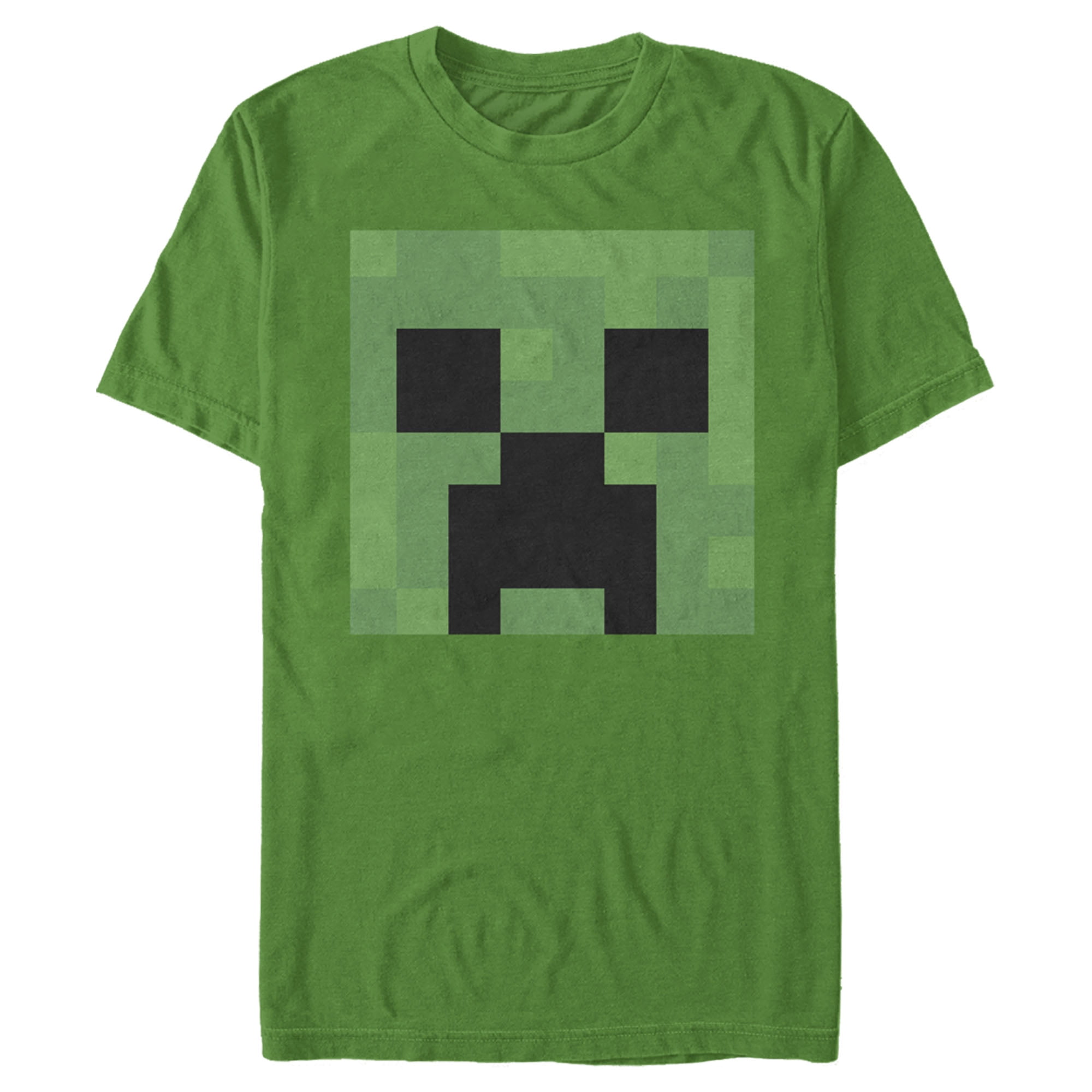 Men's Minecraft Creeper Face Graphic Tee Kelly Green 3X Large - Walmart.com