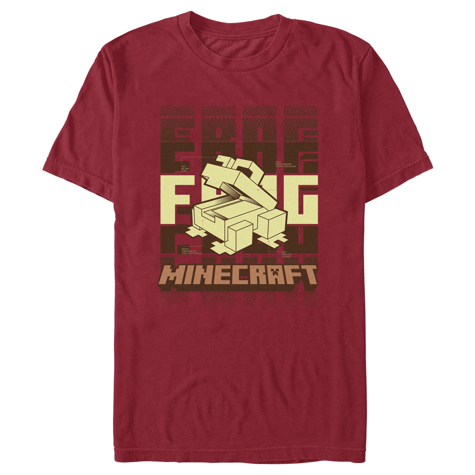 Men's Minecraft Frog Schematic Details Graphic T-Shirt - Walmart.com