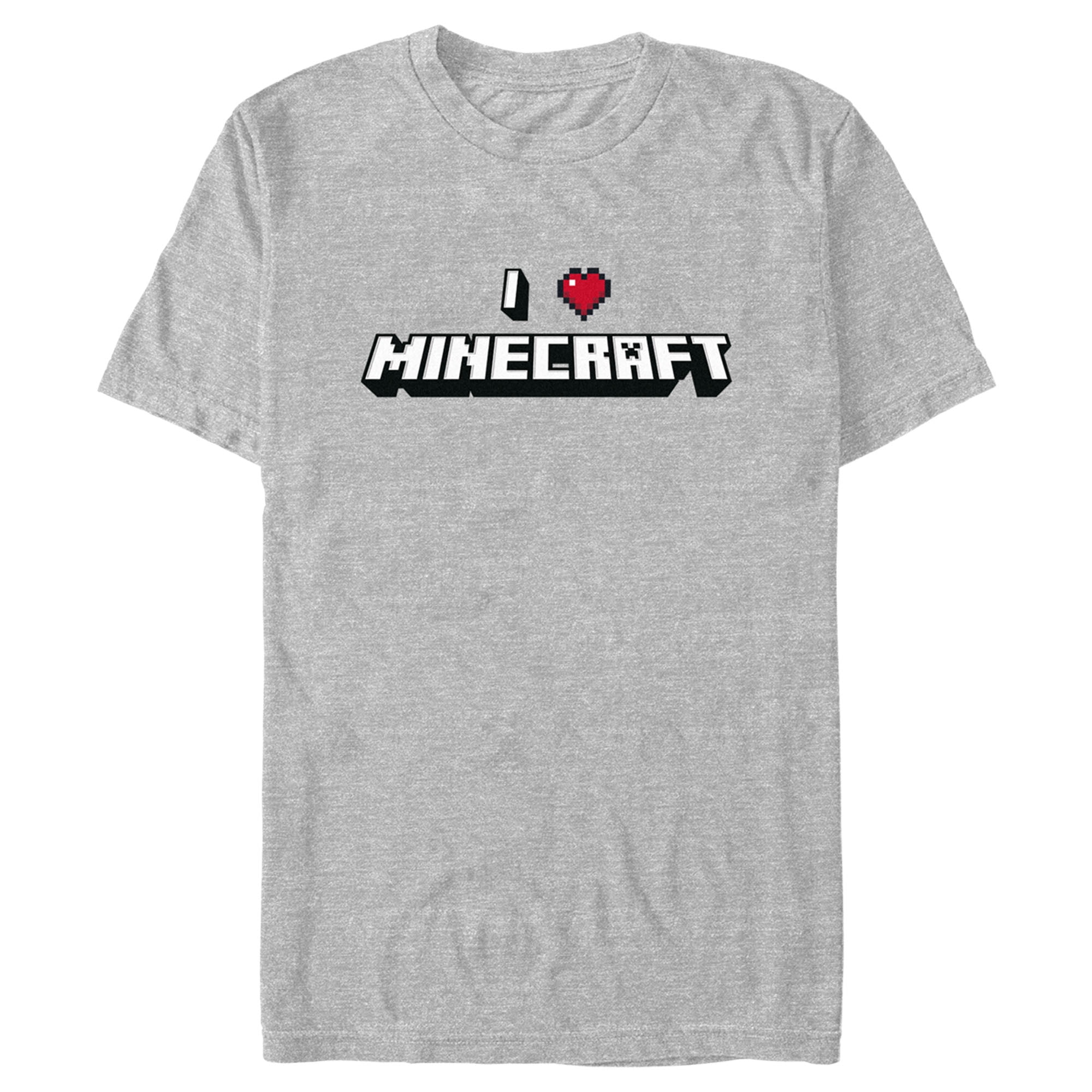 Men's Minecraft Creeper Creepin' Large Graphic Tee Athletic Heather ...
