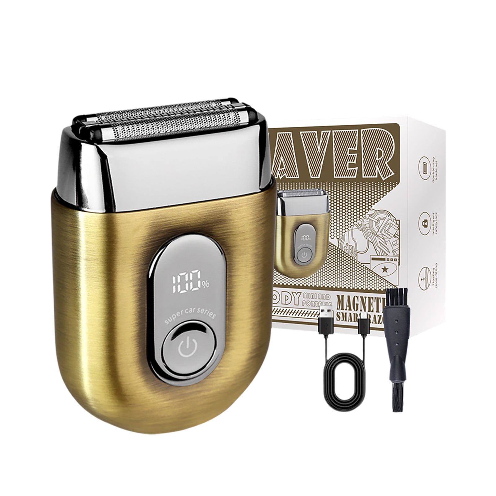 Men's Mini Foil Shaver Cordless USB Type C Rechargeable Wet Dry Shaving ...