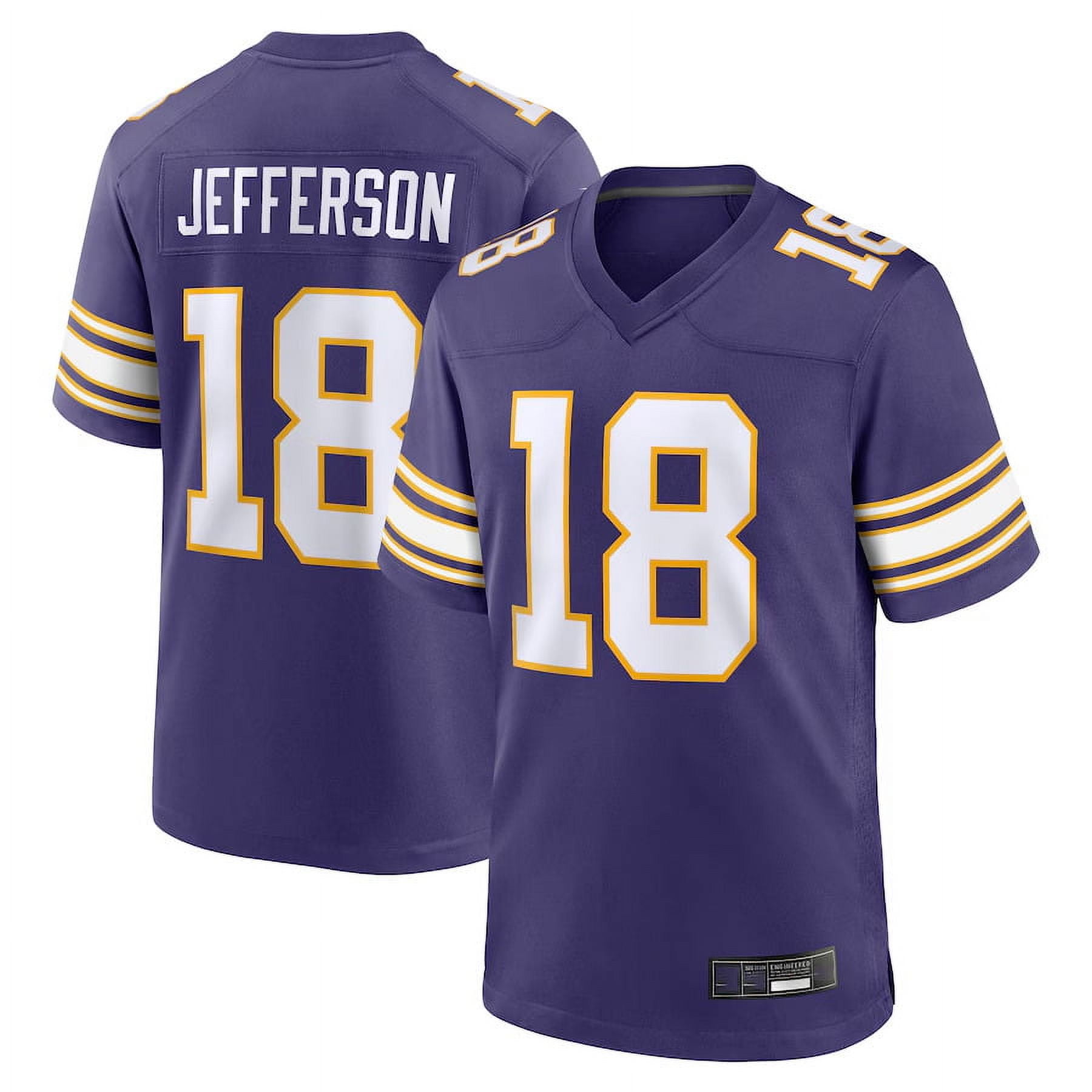 Men's Minnesota Jefferson 18 Purple Classic Stitched Game Player T ...