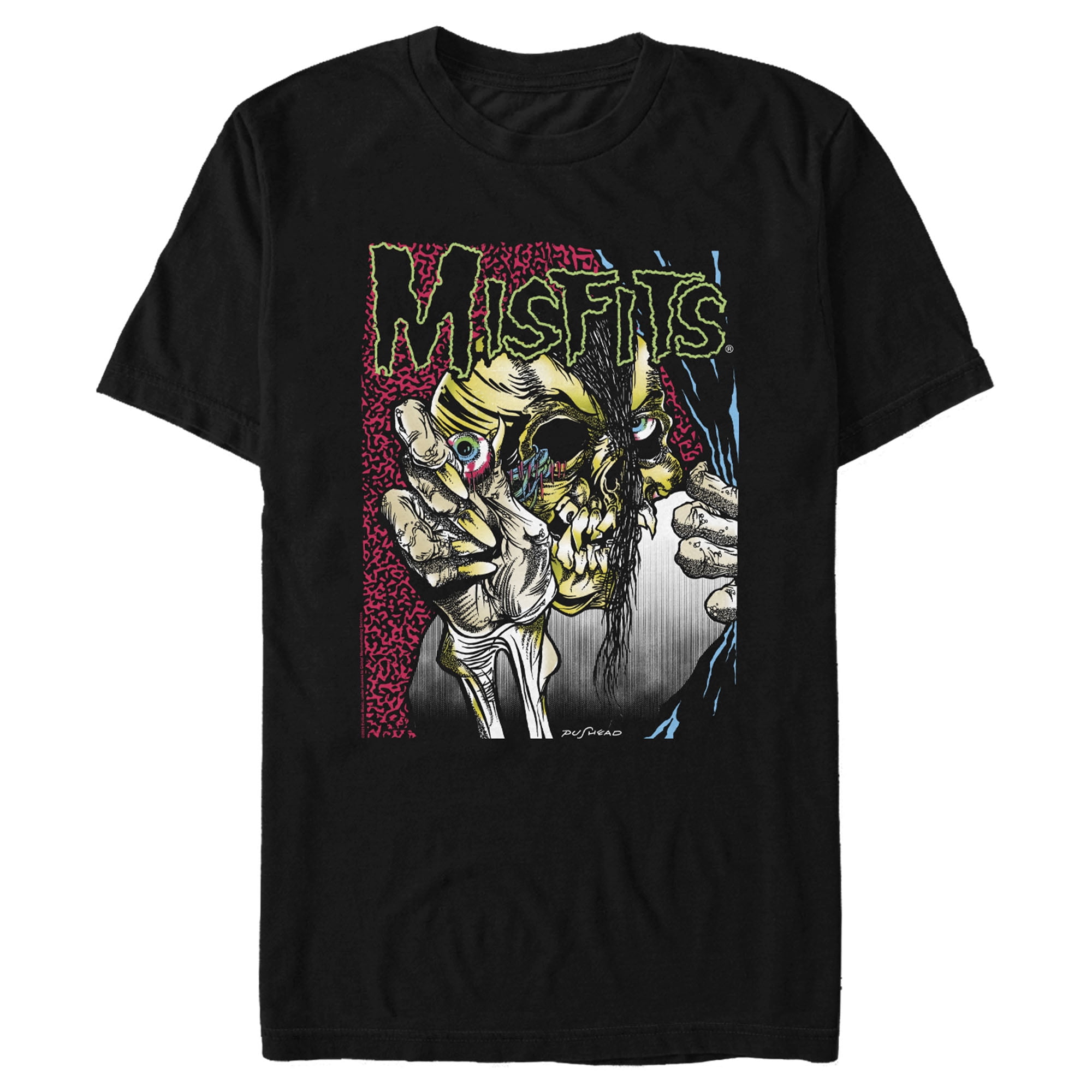 Men's Misfits Colorful Eye Skull Poster Graphic Tee Black X Large ...