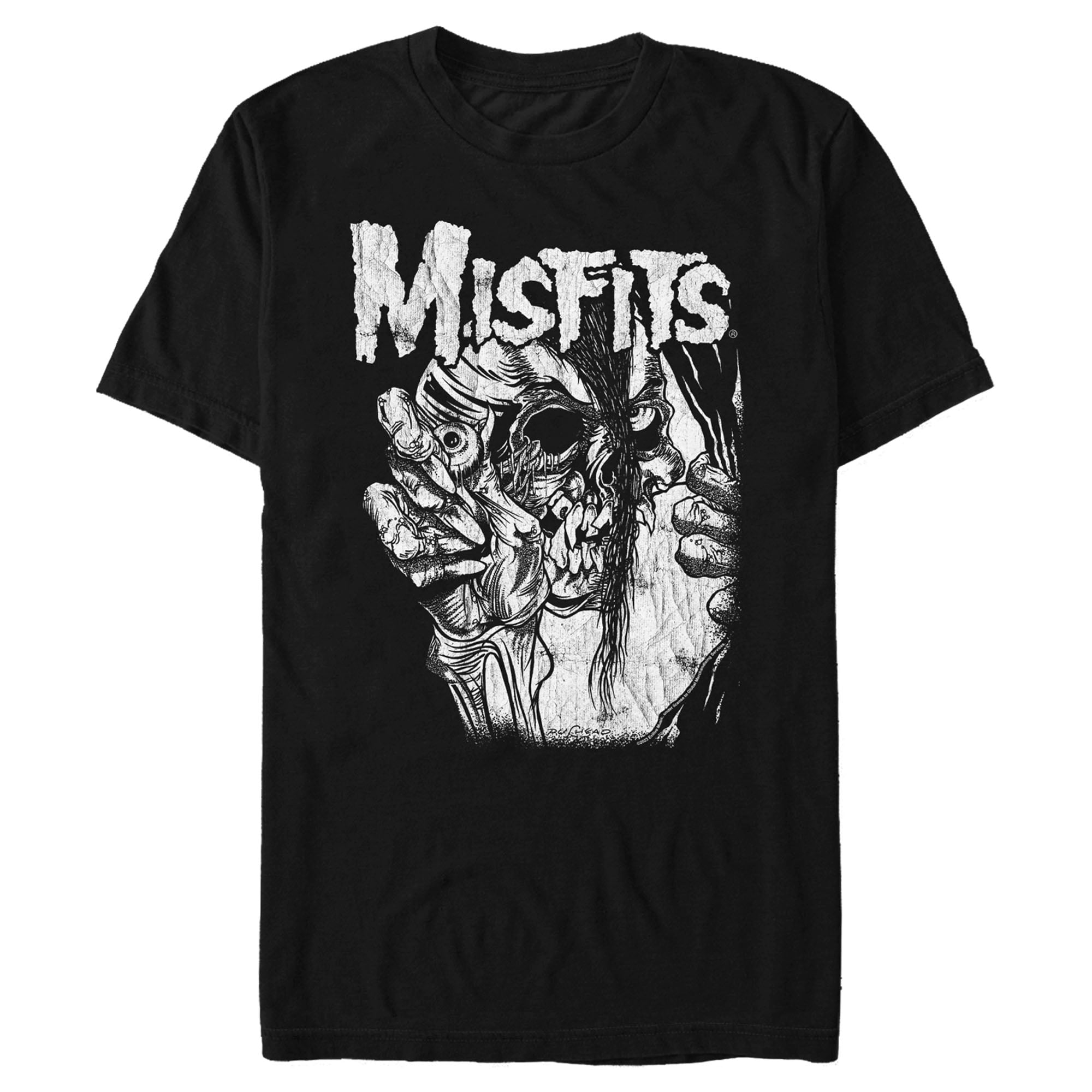 Men's Misfits Distressed Eye Skull Graphic Tee Black 2X Large - Walmart.com