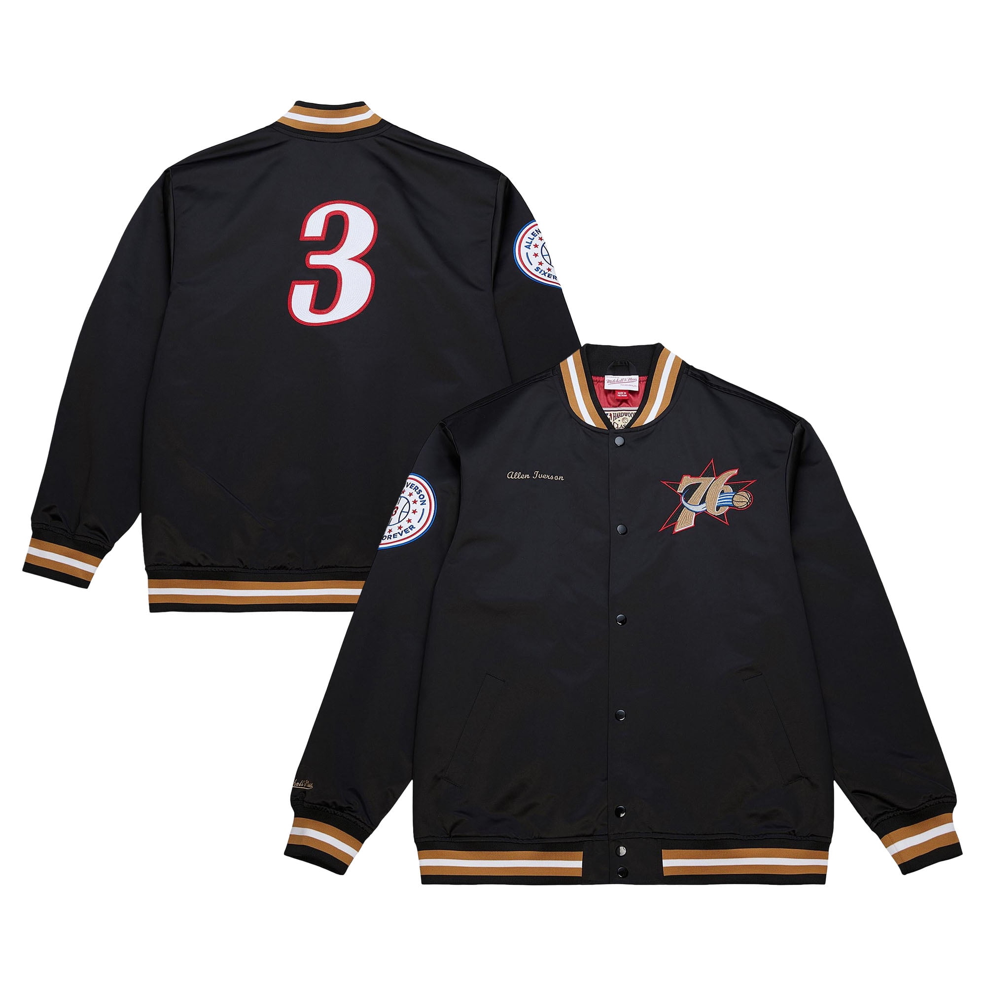Men's-Mitchell & Ness Allen Iverson Black Philadelphia 76ers NBA ...