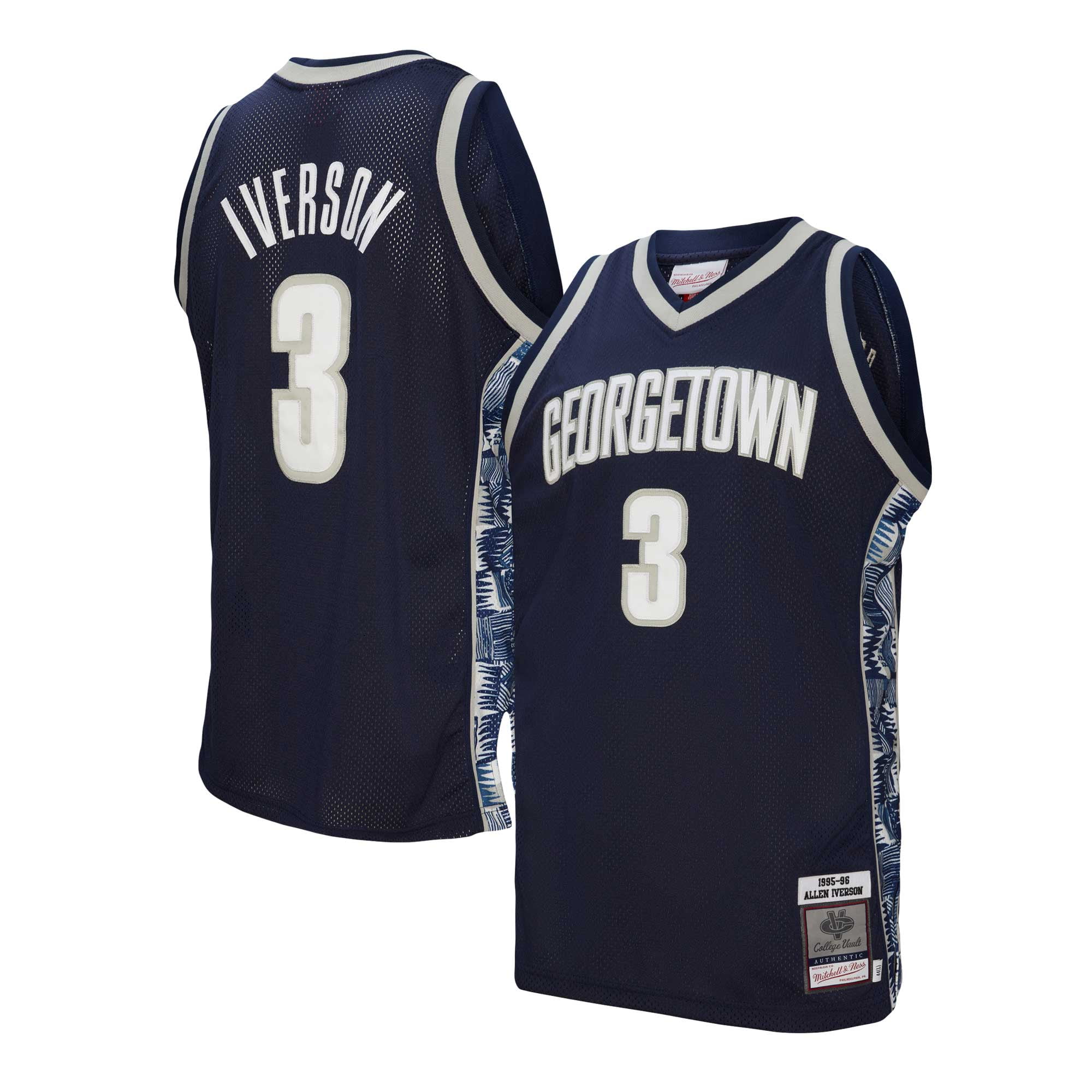 Men's Mitchell & Ness Allen Iverson Navy Georgetown Hoyas 1995/96 ...