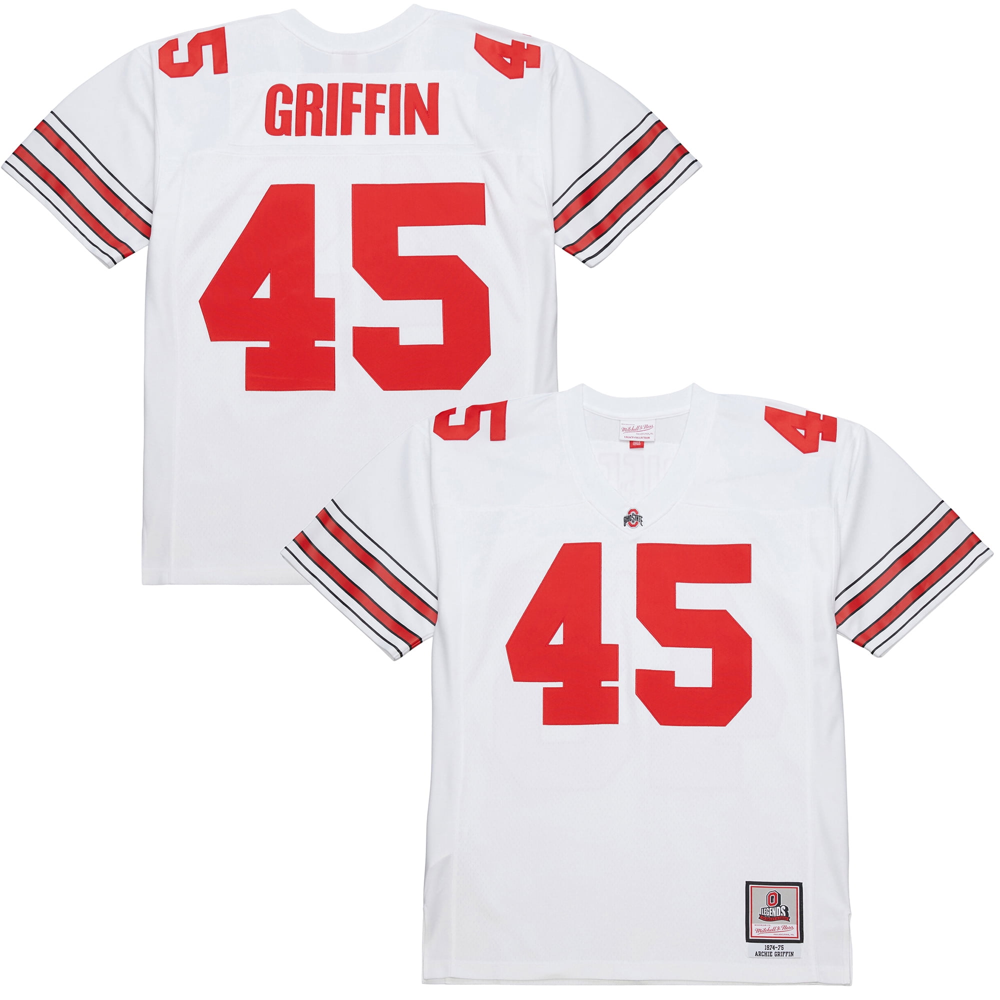 Men's Mitchell & Ness Archie Griffin White Ohio State Buckeyes 1975 College Vault Legacy Jersey ...