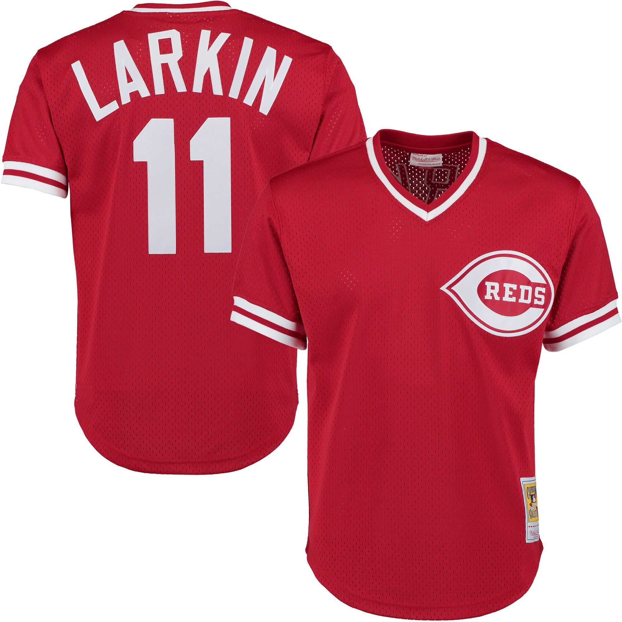 Men's Mitchell & Ness Barry Larkin Red Cincinnati Reds Cooperstown ...