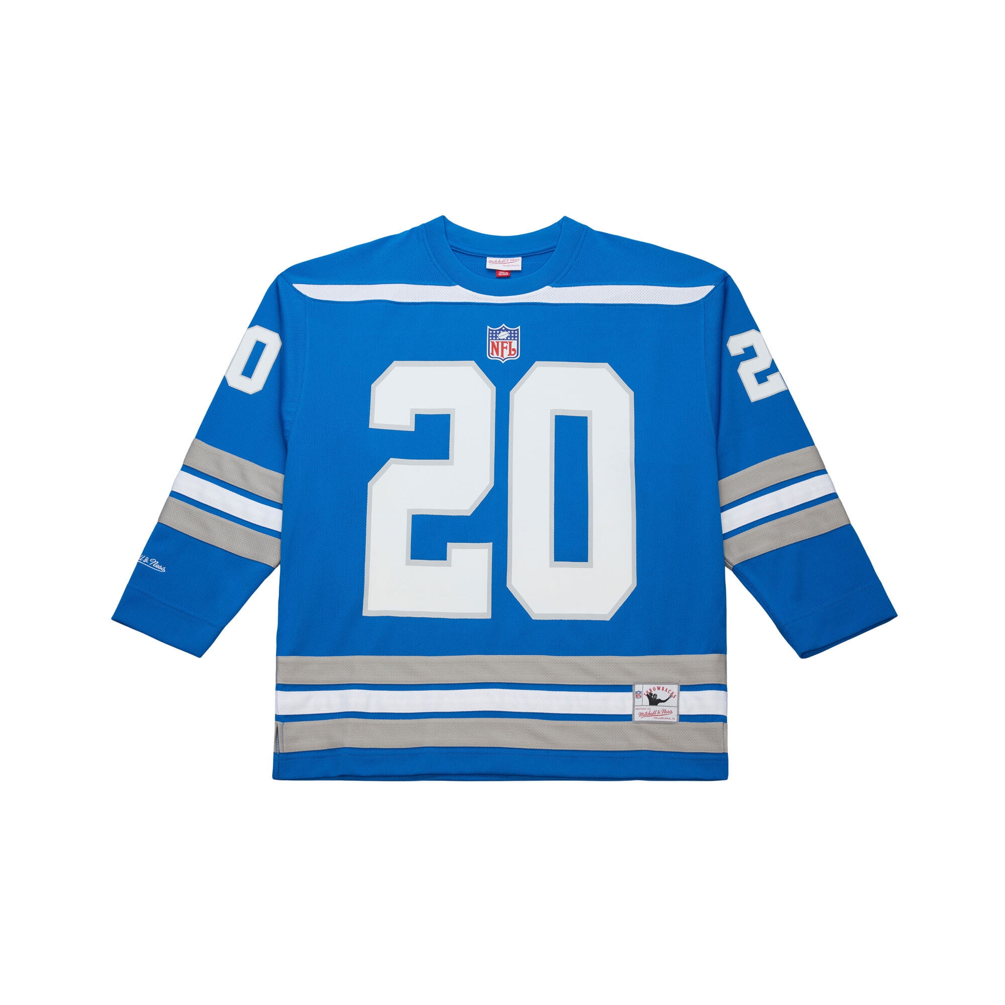 Men's Mitchell & Ness Barry Sanders Blue Detroit Lions Maxxed Out ...