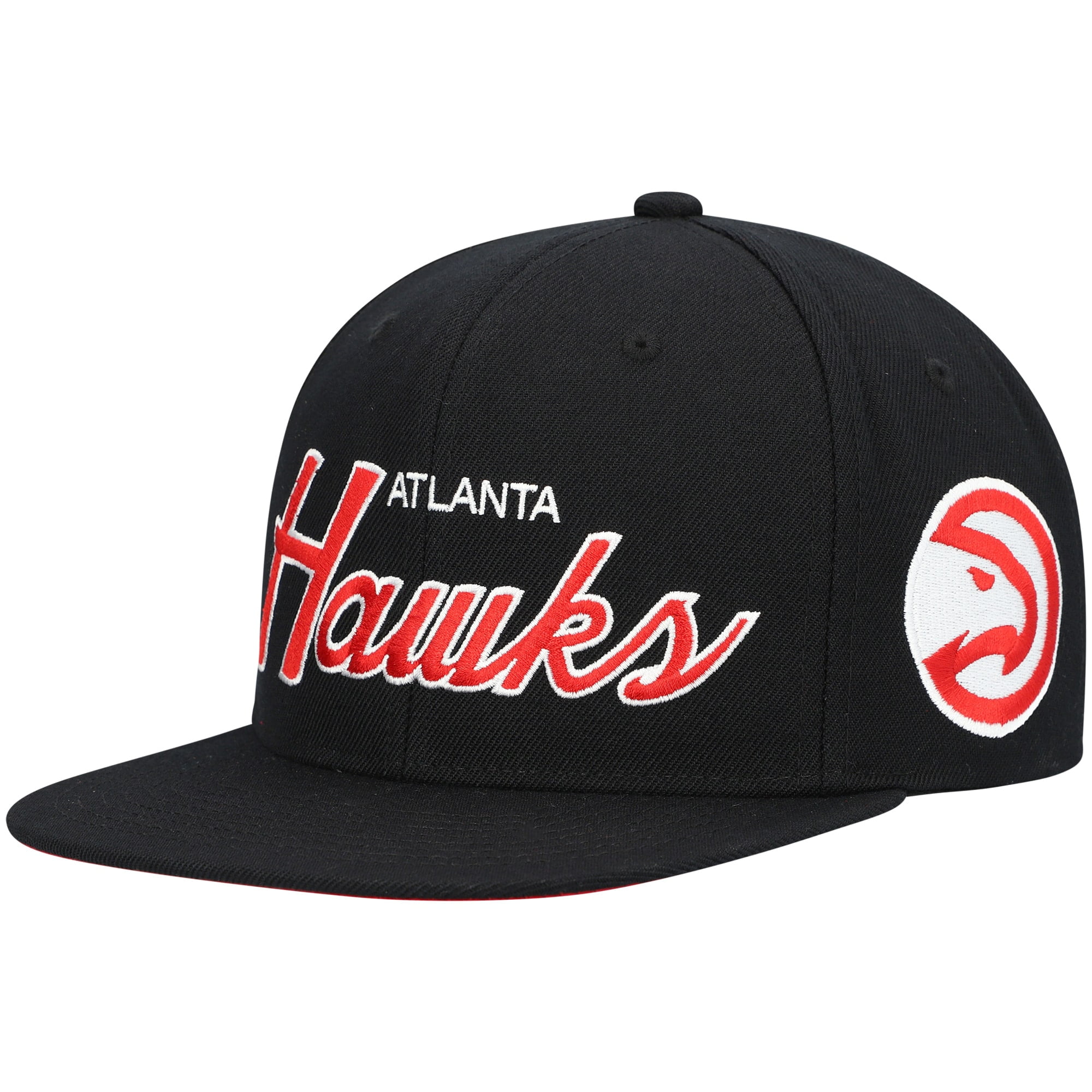 Men's Mitchell & Ness Black Atlanta Hawks Hardwood Classics Script 2.0 ...