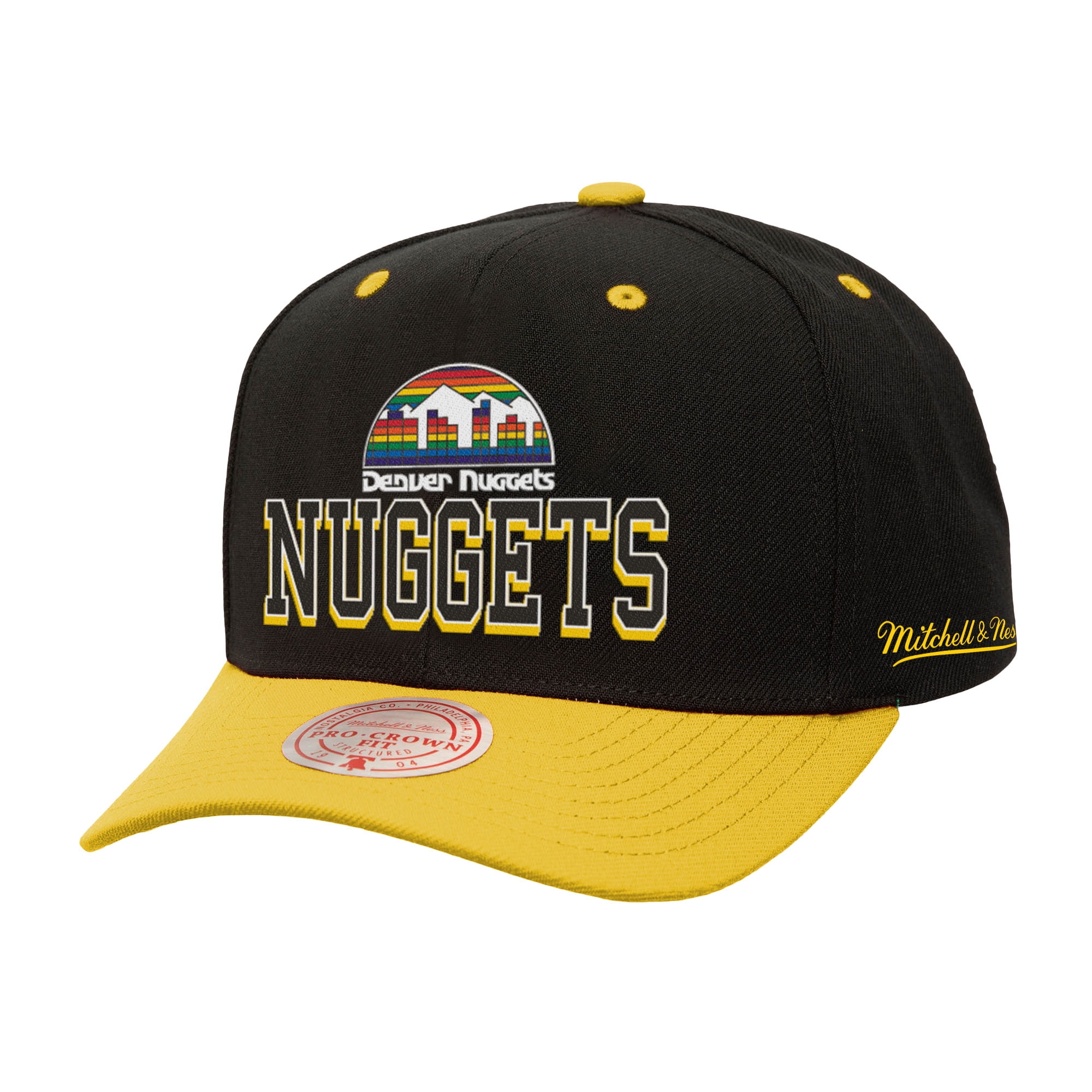 Men's Mitchell & Ness Black/Gold Denver Nuggets Backside Script Two ...