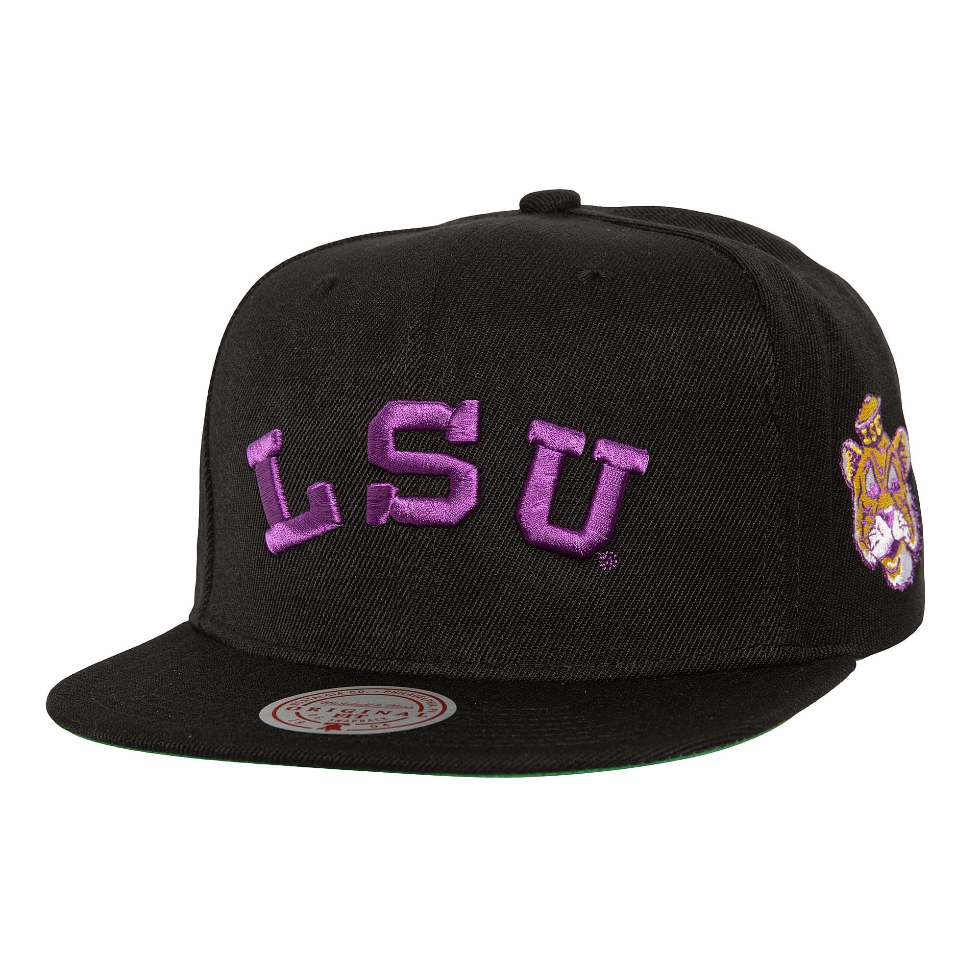 Men's Mitchell & Ness Black LSU Tigers Triple Play Snapback Hat ...