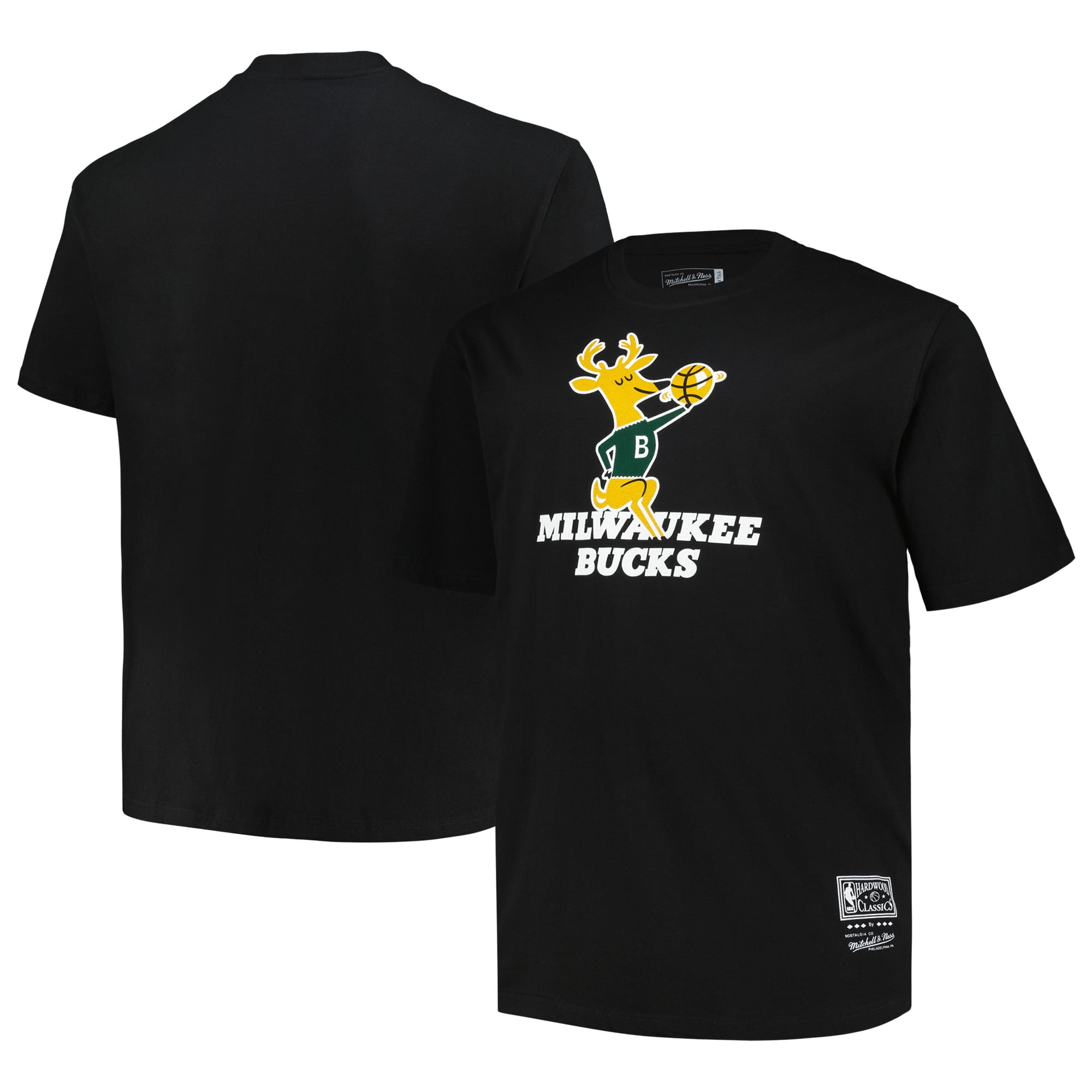 Men's Mitchell & Ness Black Milwaukee Bucks Big & Tall Hardwood ...