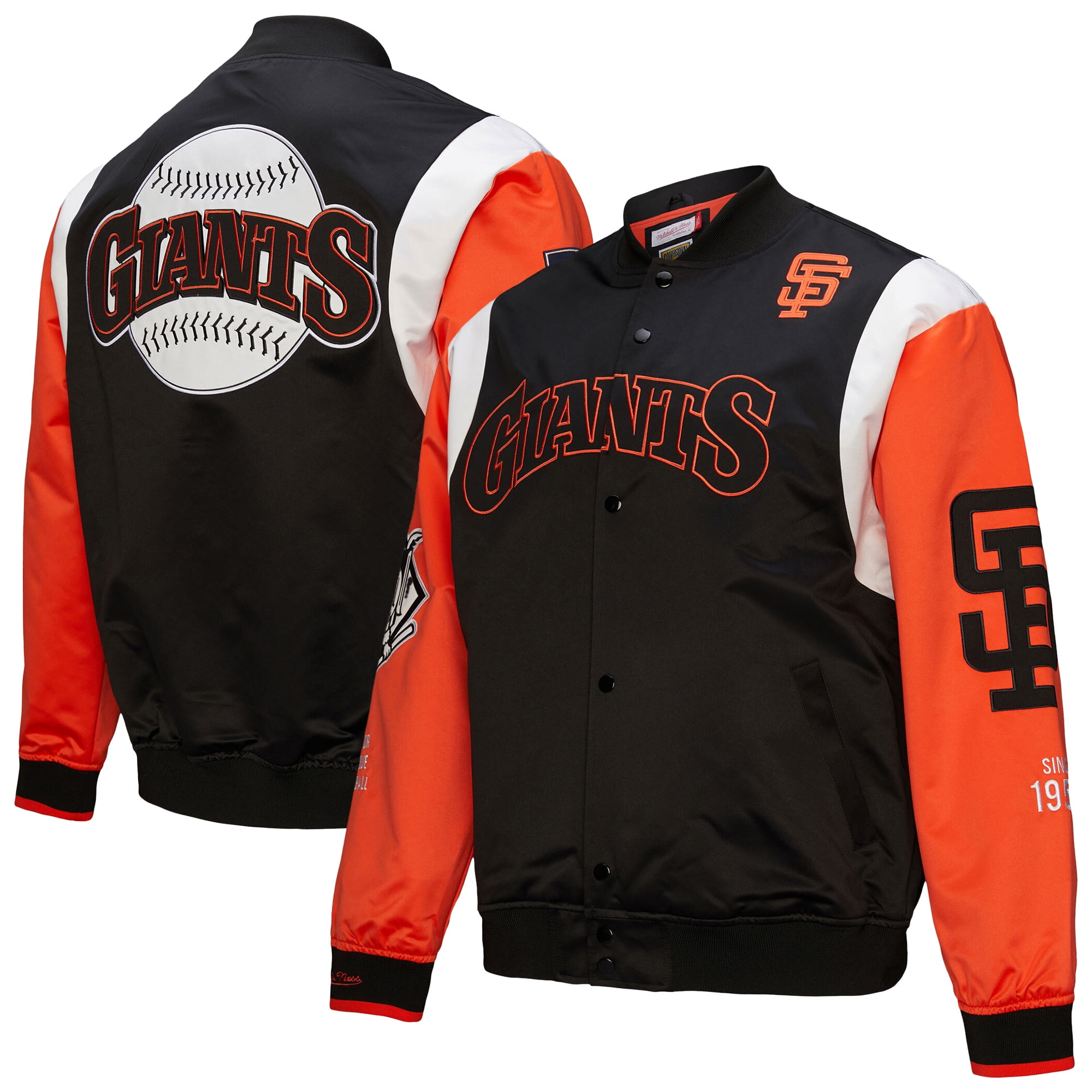 Men's Mitchell & Ness Black/Orange San Francisco Giants Cooperstown Collection Team Origins ...