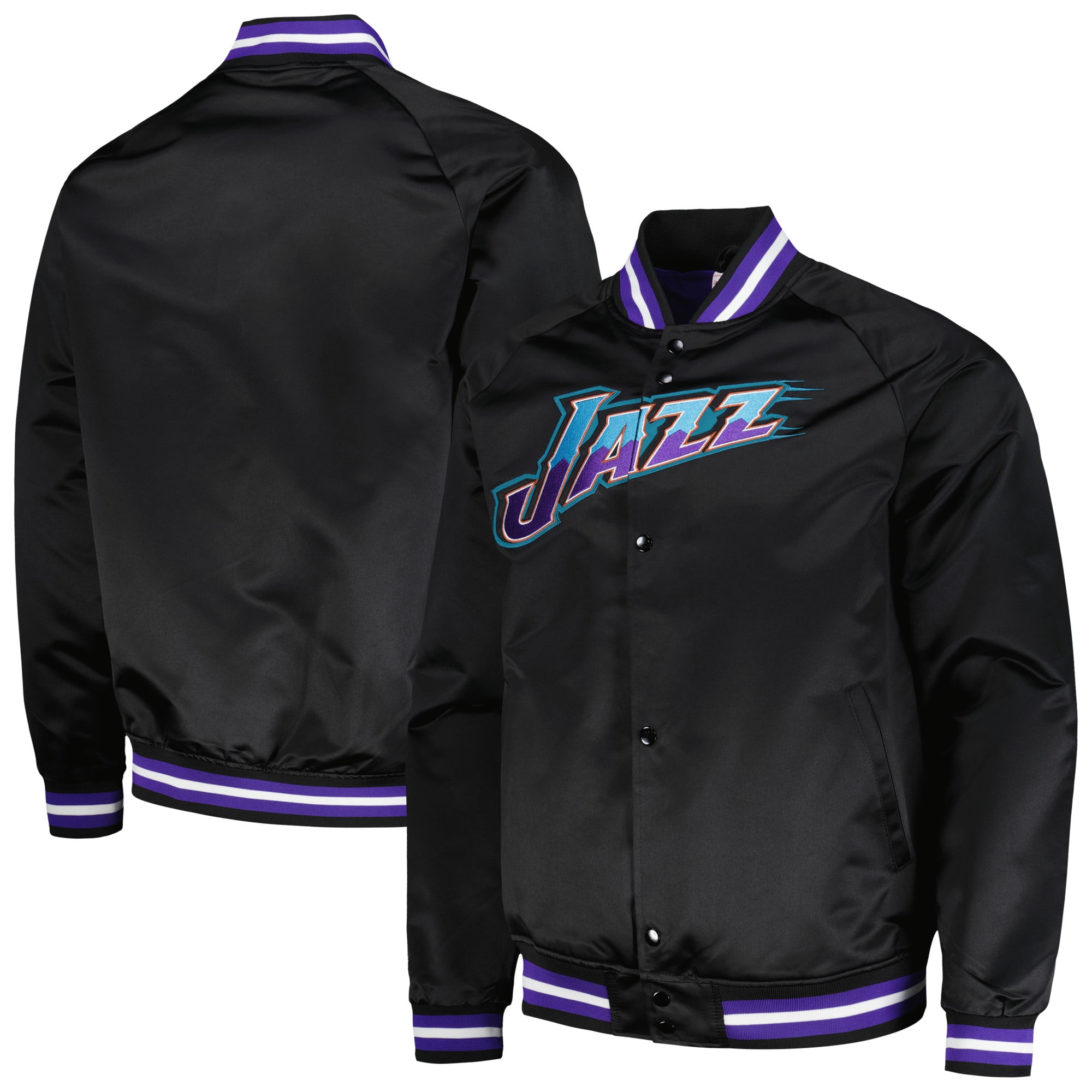 Men's Mitchell & Ness Black Utah Jazz Hardwood Classics Throwback ...
