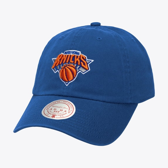 Men's Mitchell & Ness Blue New York Knicks Basic Dad Adjustable Hat ...