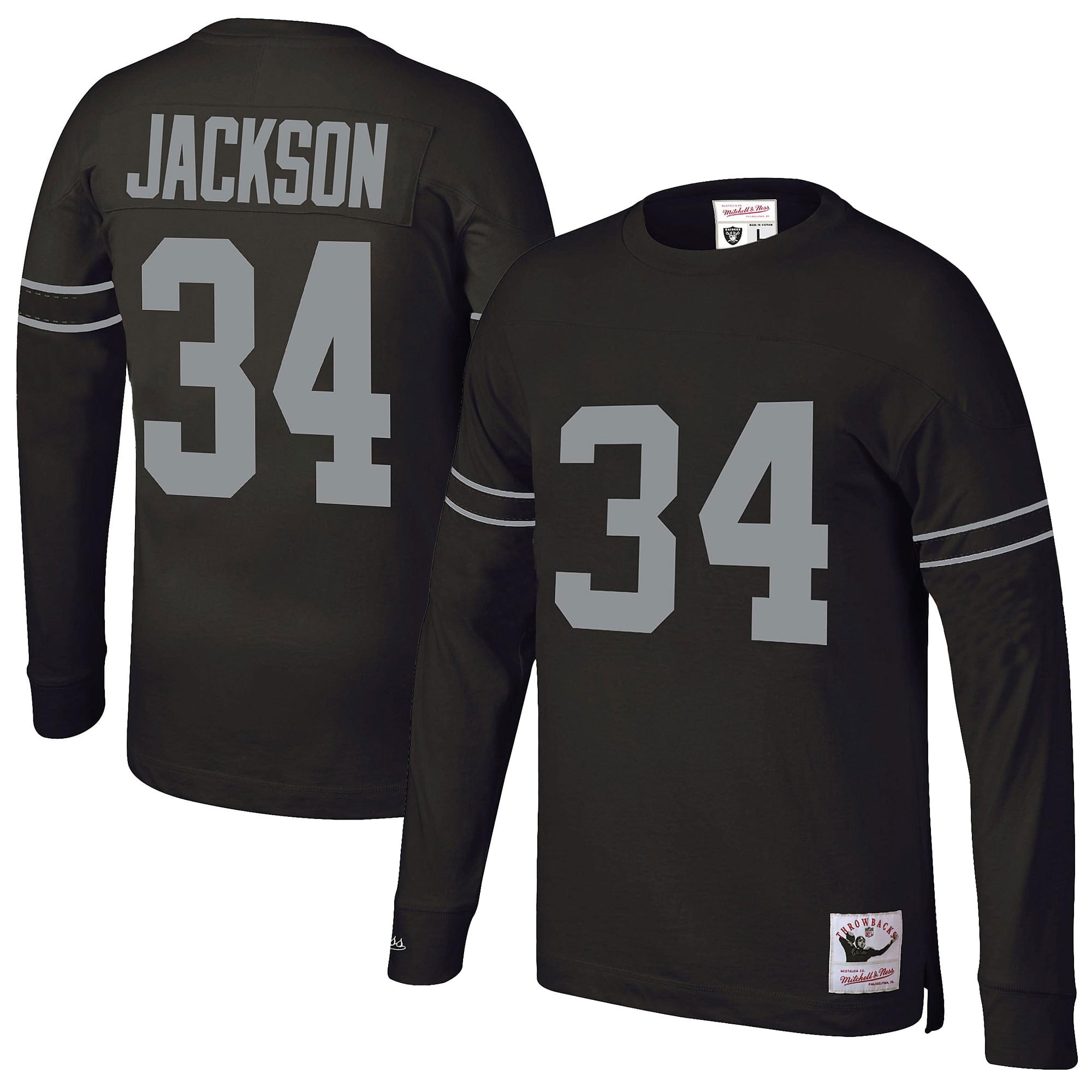 Men's Mitchell & Ness Bo Jackson Black Los Angeles Raiders Throwback ...