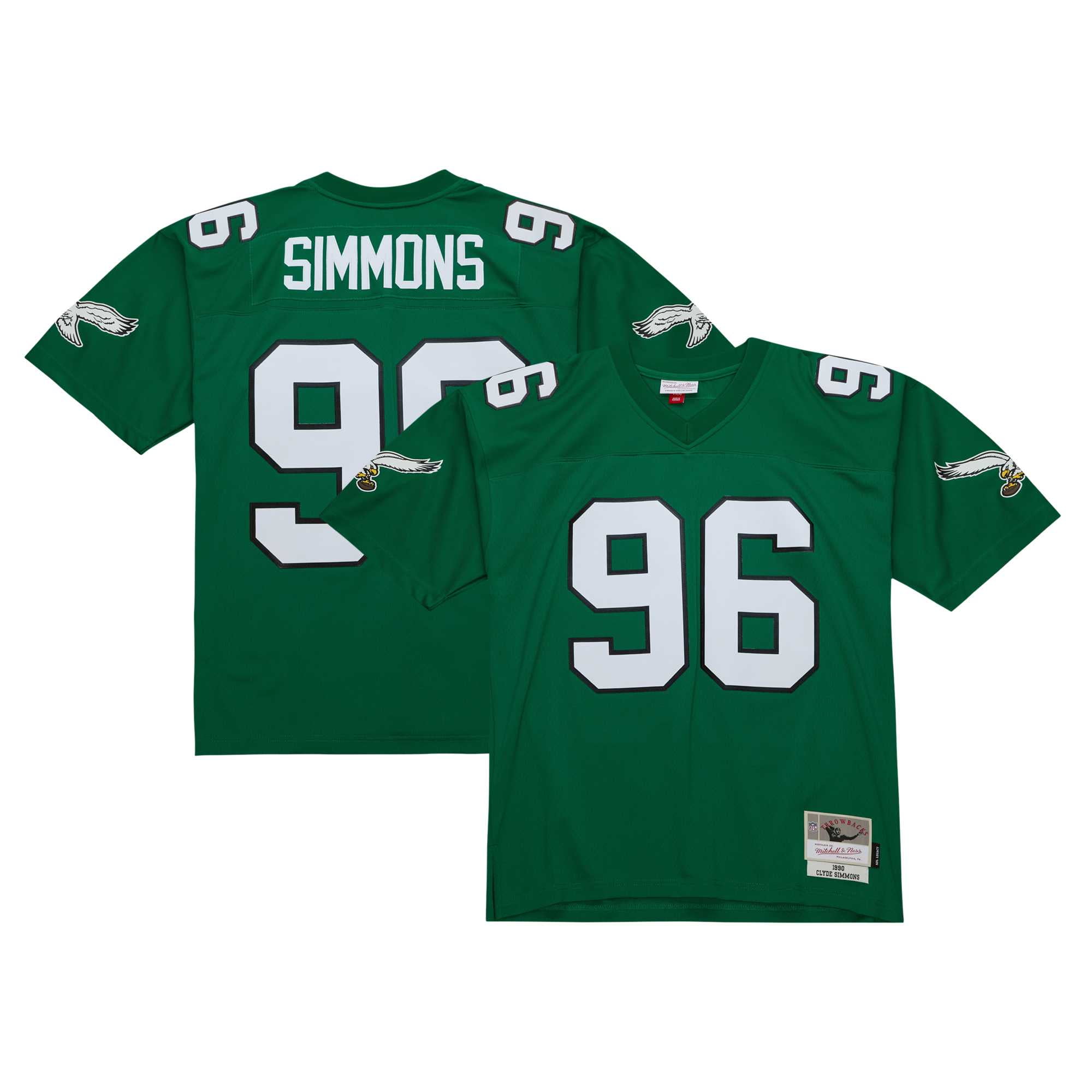 Men's Mitchell & Ness Clyde Simmons Kelly Green Philadelphia Eagles ...