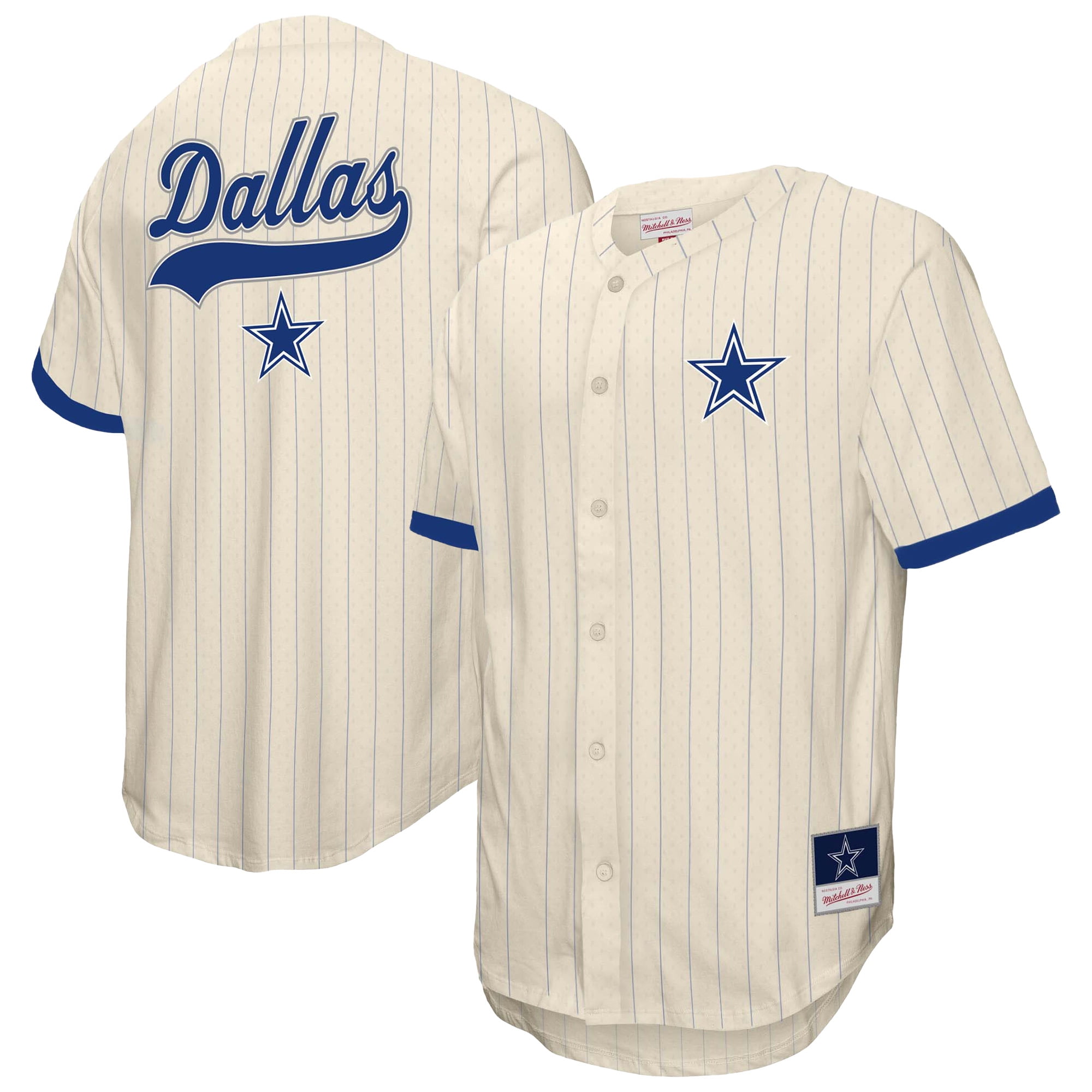 Men's-Mitchell & Ness Cream Dallas Cowboys Vintage Logo Final Seconds ...