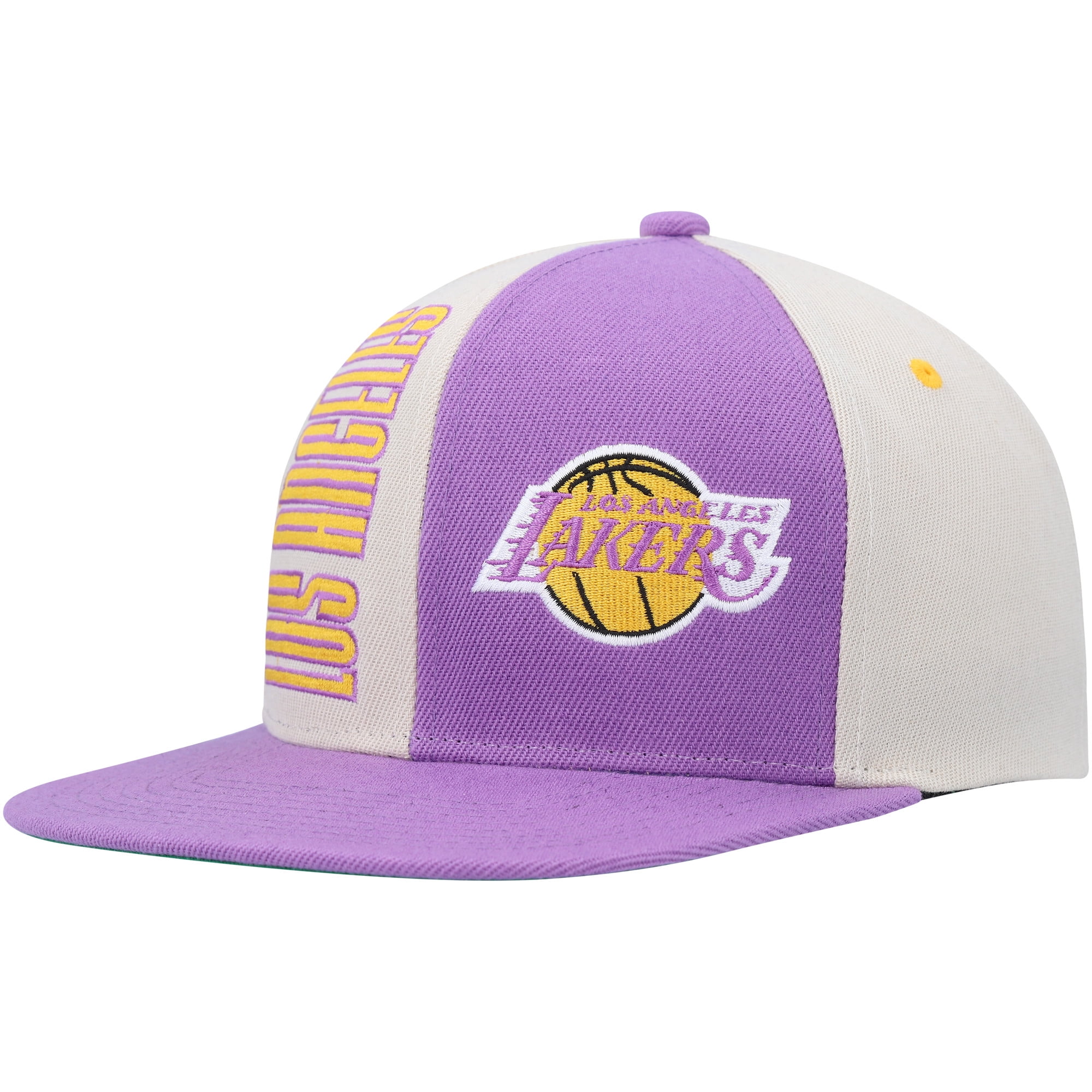 Men's Mitchell & Ness Cream/Purple Los Angeles Lakers Hardwood Classics ...