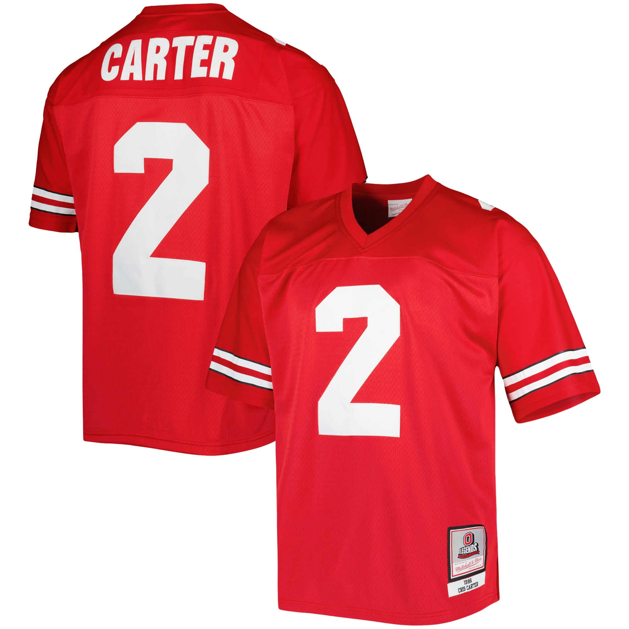 Men's Mitchell & Ness Cris Carter Scarlet Ohio State Buckeyes Authentic ...