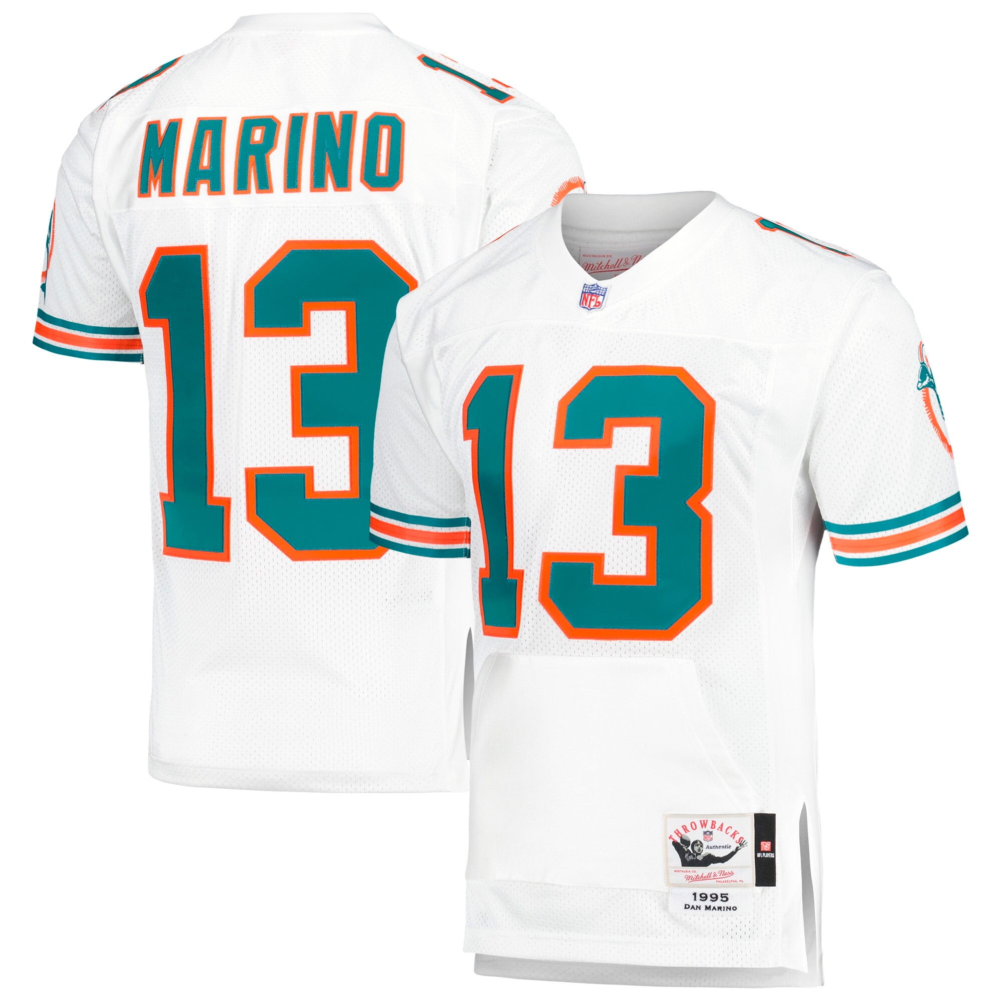 Men's Mitchell & Ness Dan Marino White Miami Dolphins 1995 Authentic ...