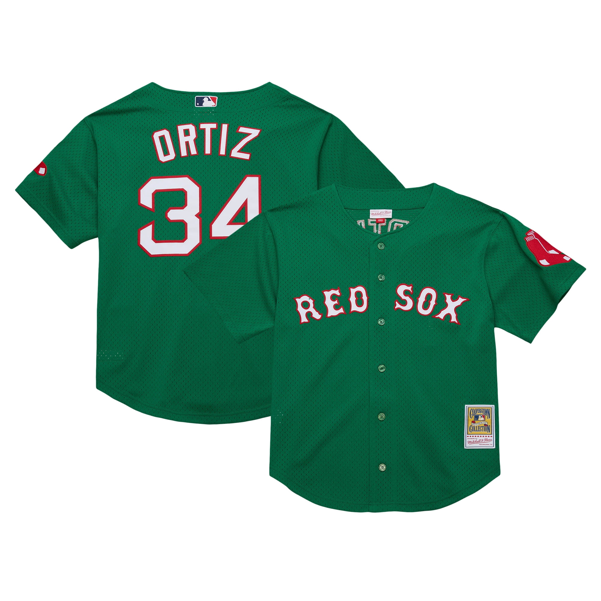 Men's Mitchell & Ness David Ortiz Kelly Green Boston Red Sox ...