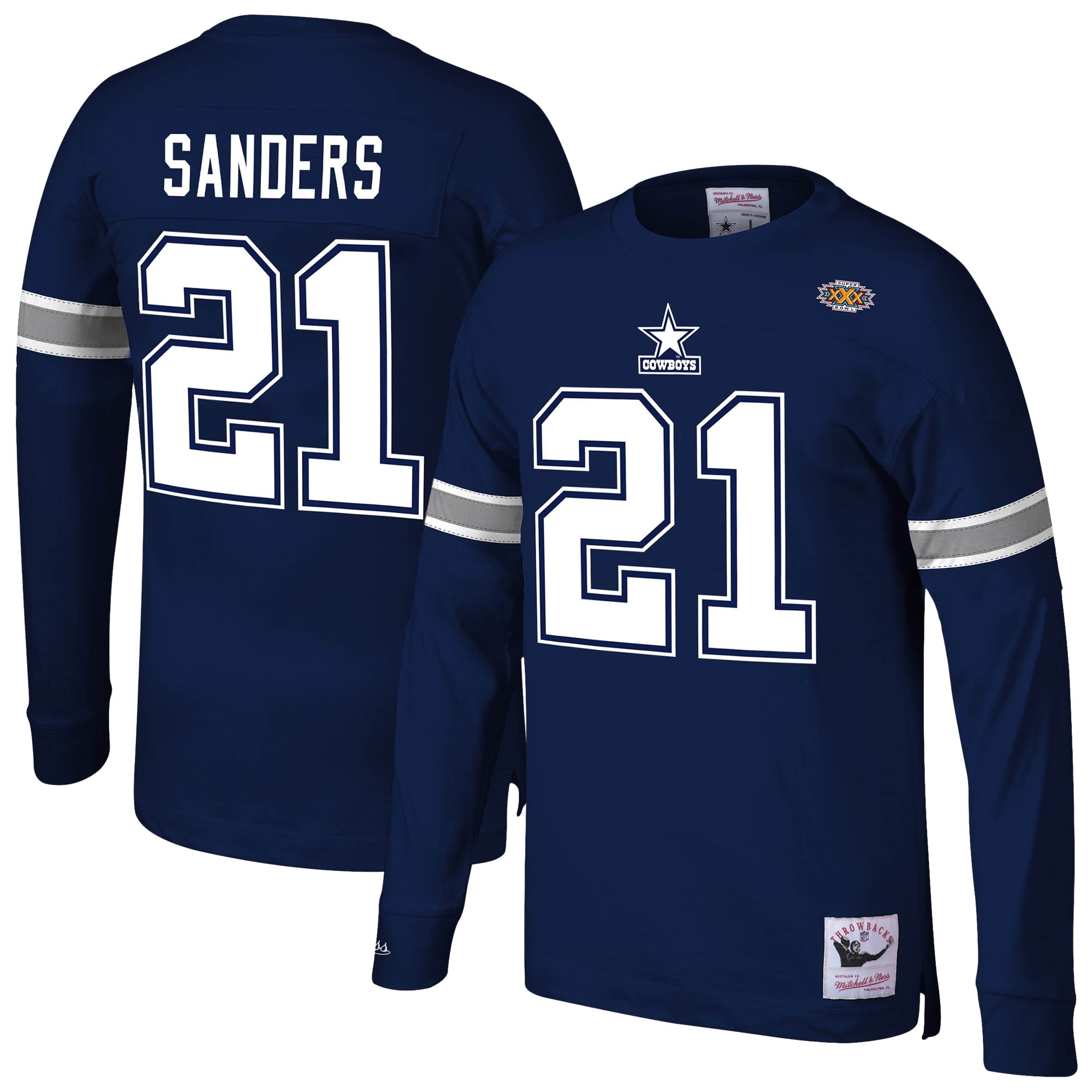 Men's Mitchell & Ness Deion Sanders Navy Dallas Cowboys Retired Player ...