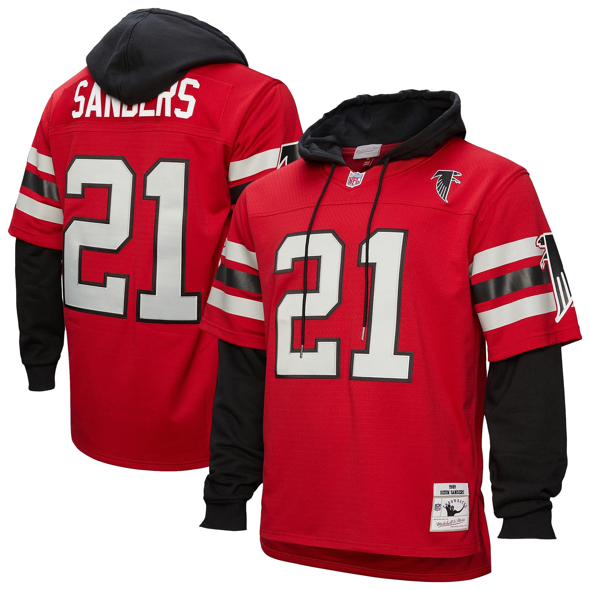 Men's Mitchell & Ness Deion Sanders Red Atlanta Falcons Player Name ...