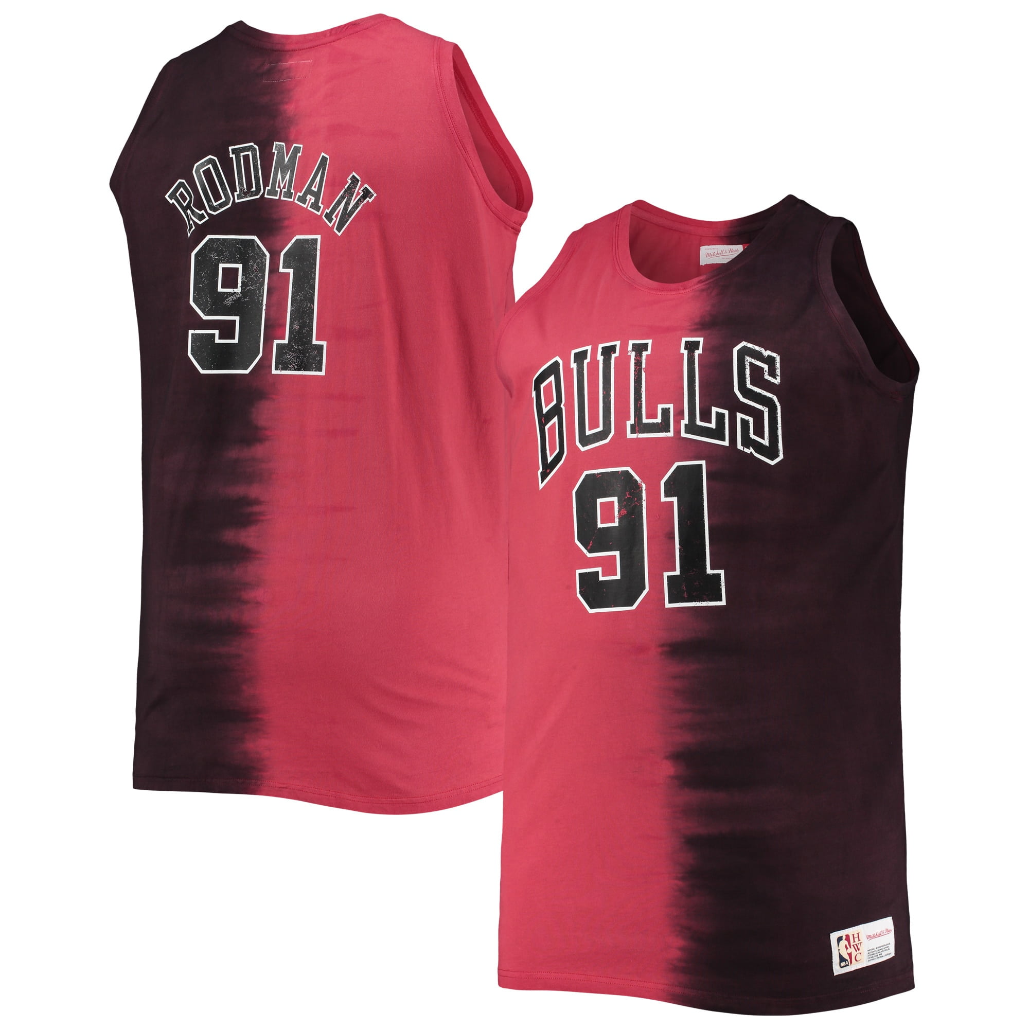 Men's Mitchell & Ness Dennis Rodman Black/Red Chicago Bulls Big & Tall ...