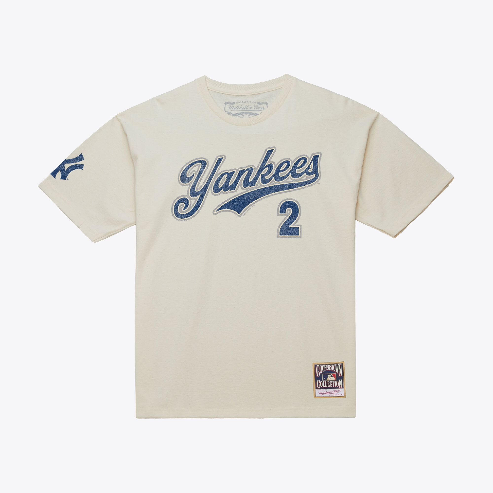 Men's Mitchell & Ness Derek Jeter Cream New York Yankees Cooperstown ...