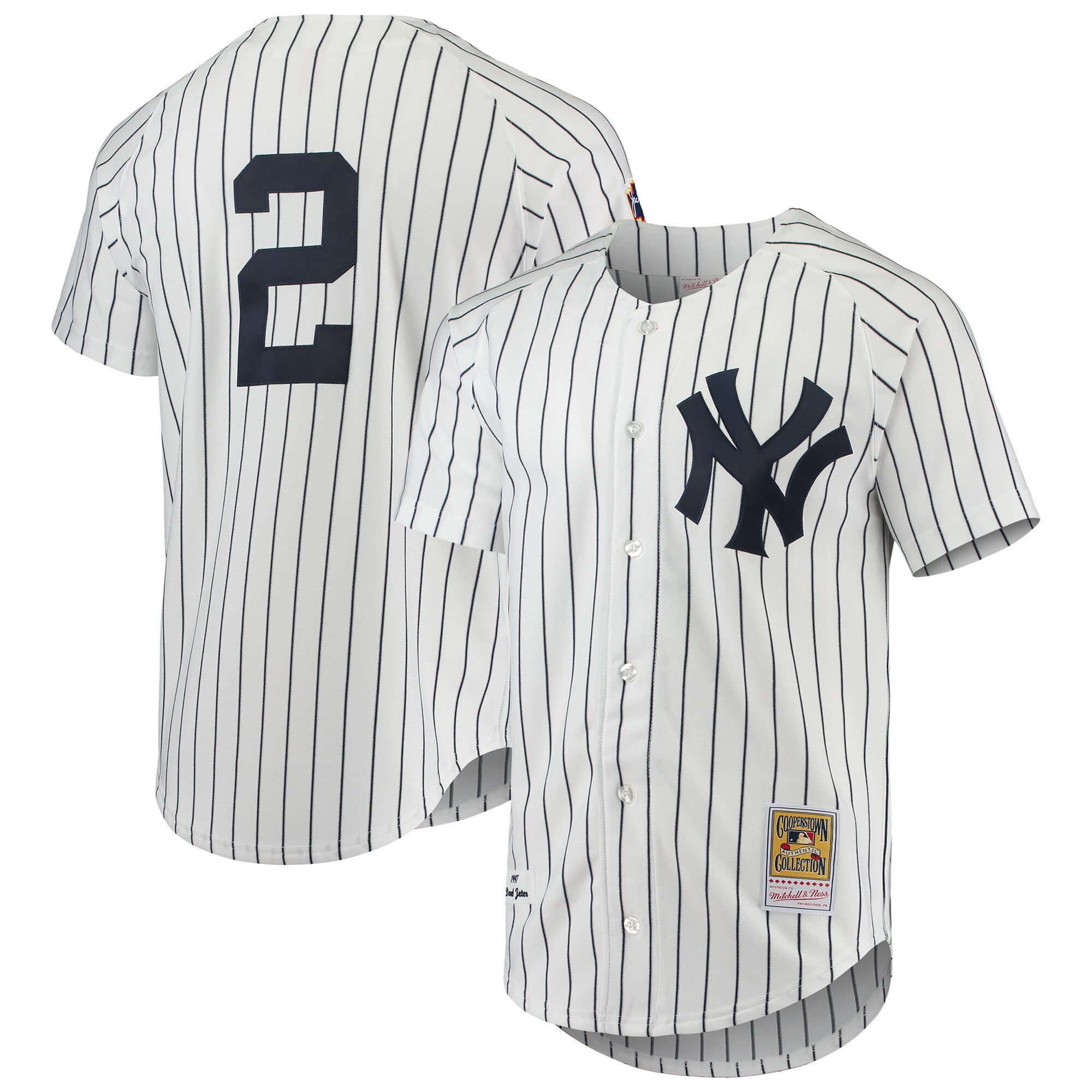 Men's Mitchell & Ness Derek Jeter White New York Yankees 1997 ...