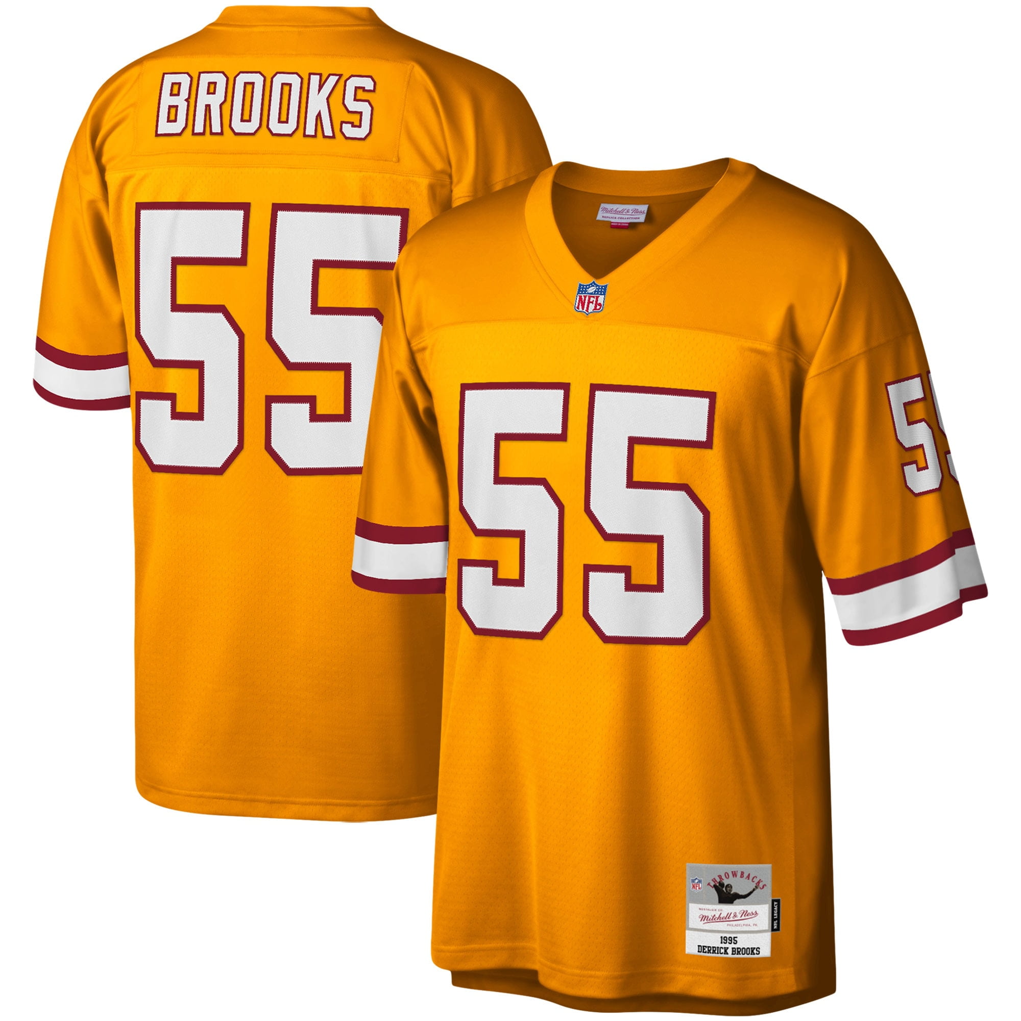 Men's Mitchell & Ness Derrick Brooks Orange Tampa Bay Buccaneers Legacy ...