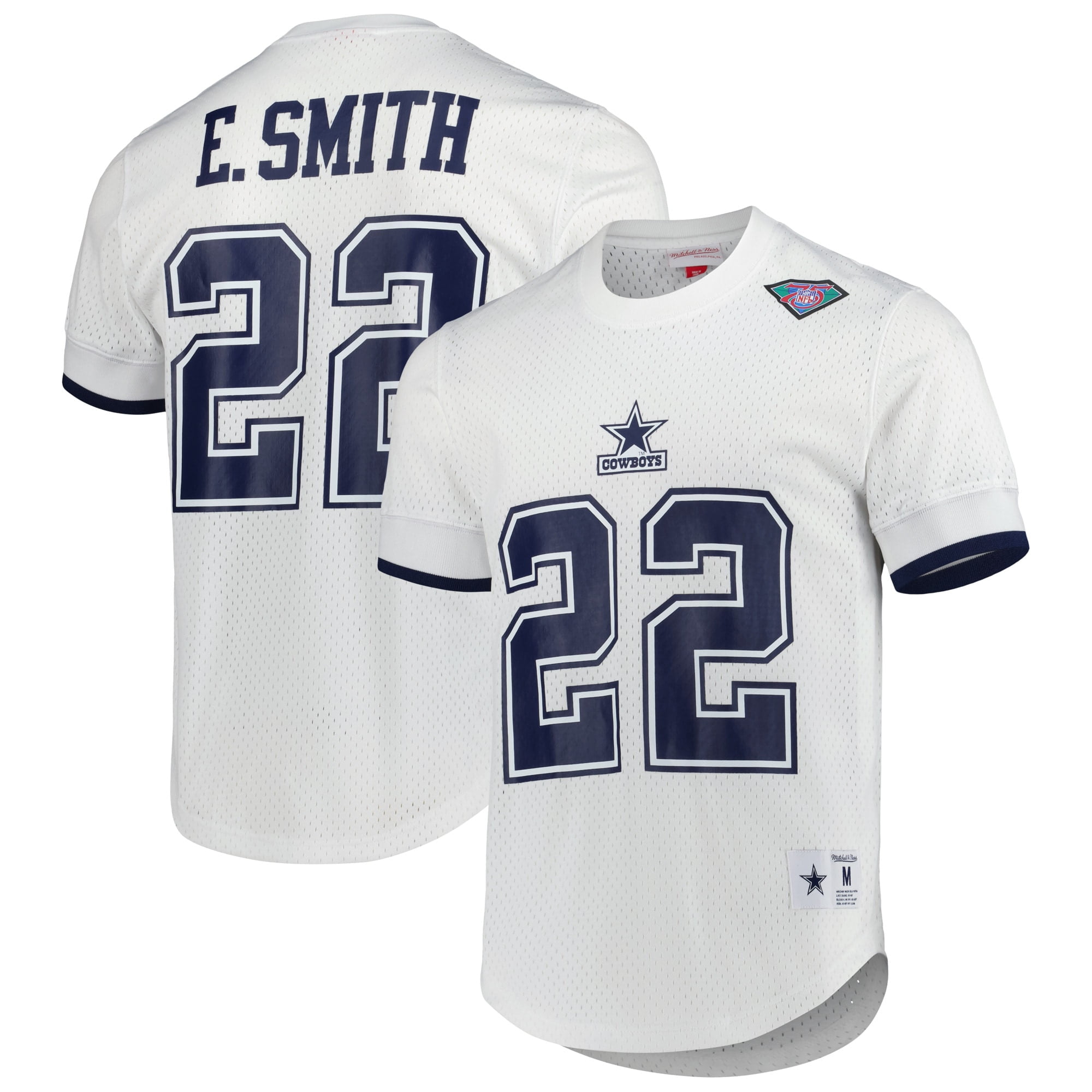Men's Mitchell & Ness Emmitt Smith White Dallas Cowboys Retired Player ...