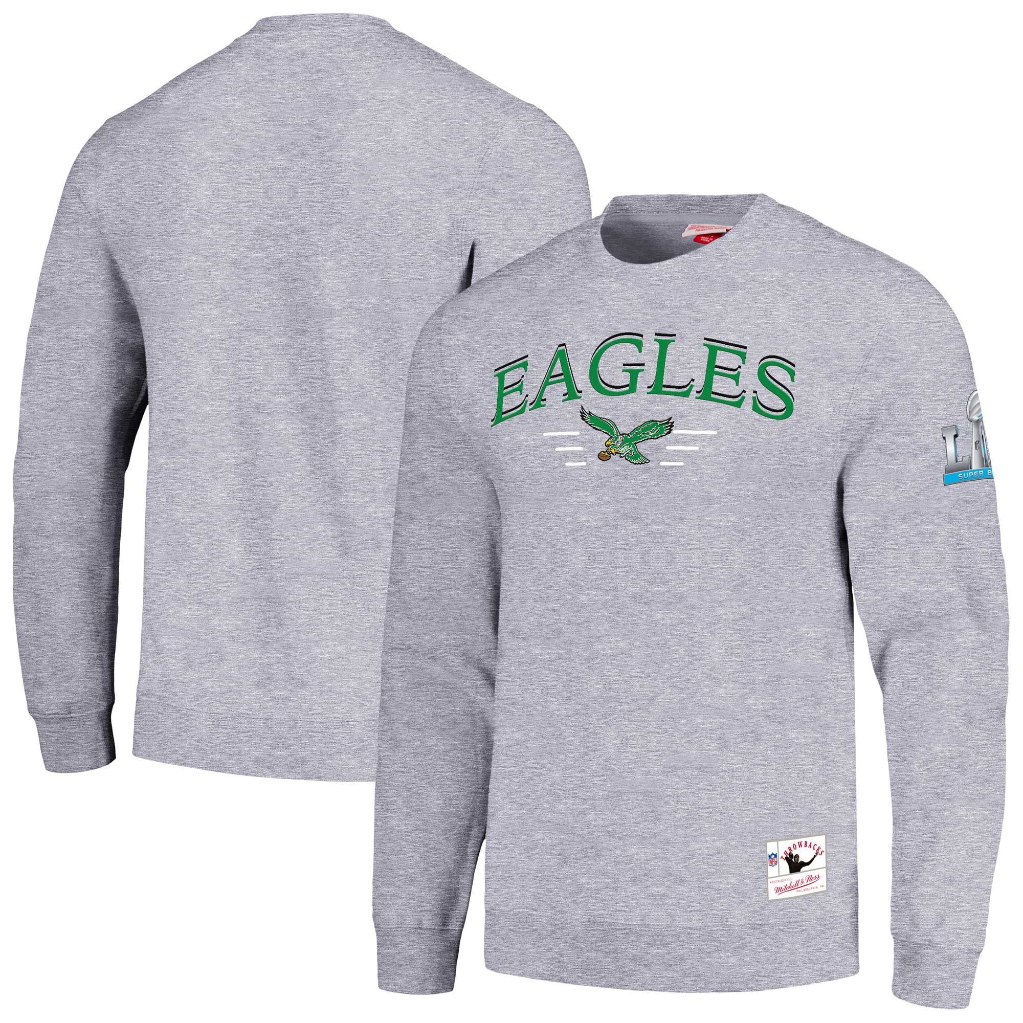Men's Mitchell & Ness Gray Philadelphia Eagles Rings 2.0 Pullover ...