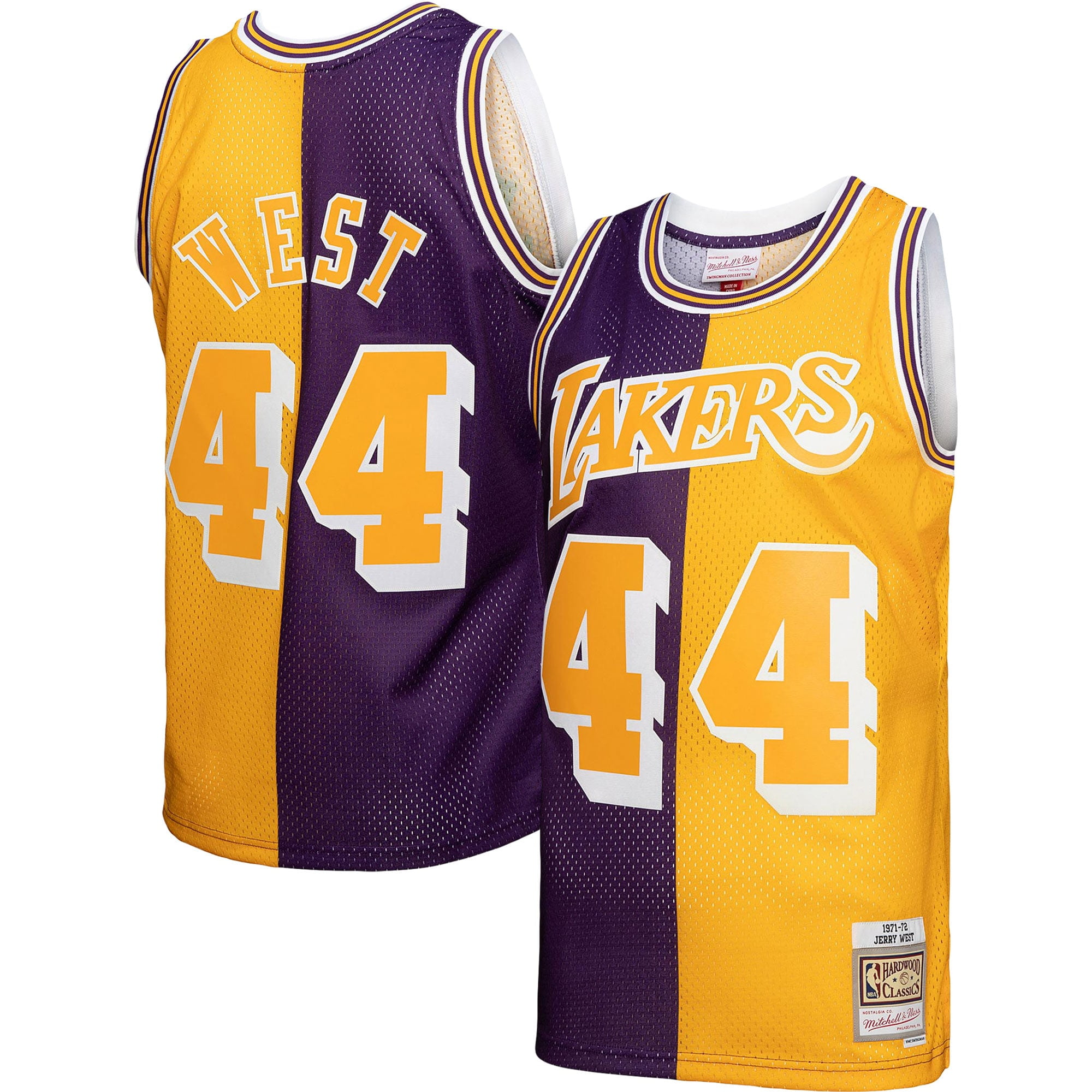 Men's Mitchell & Ness Jerry West Purple/Gold Los Angeles Lakers ...