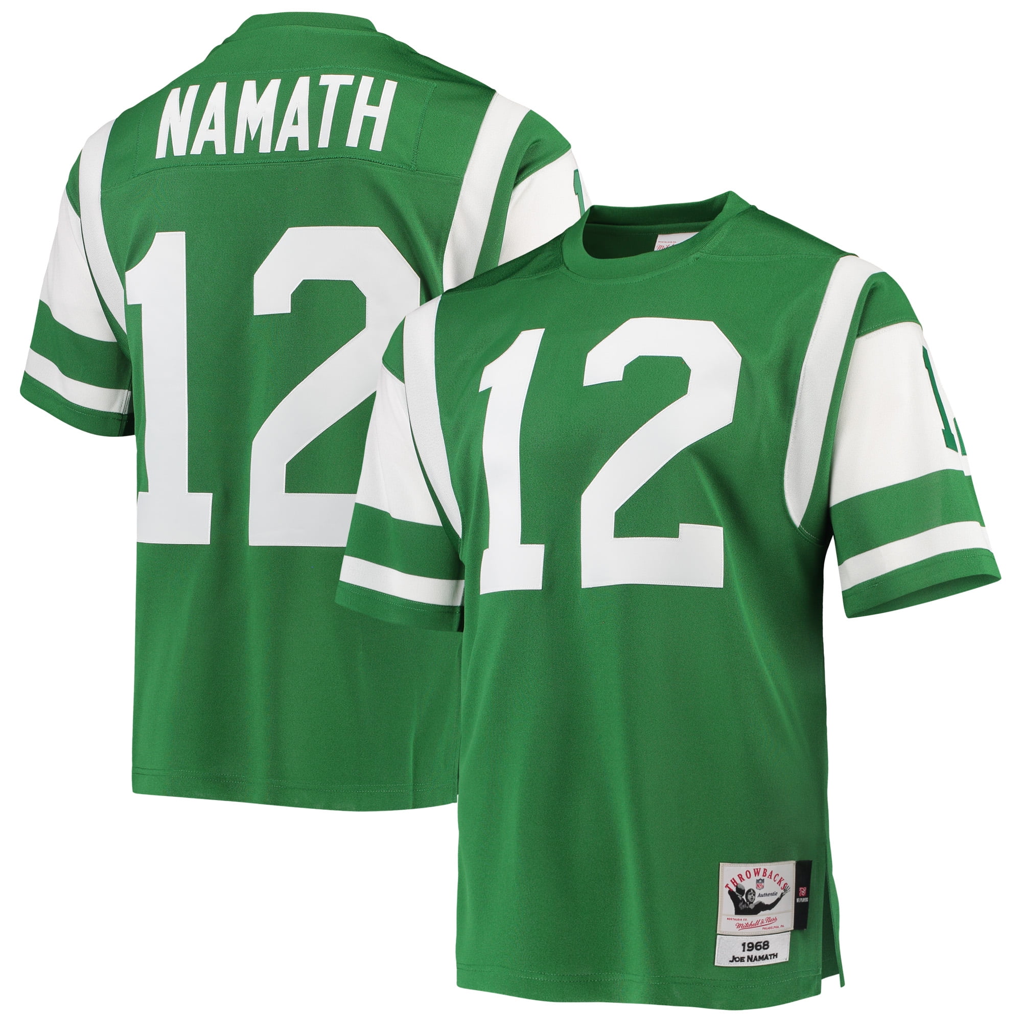 Men's Mitchell & Ness Joe Namath Green New York Jets 1968 Authentic ...