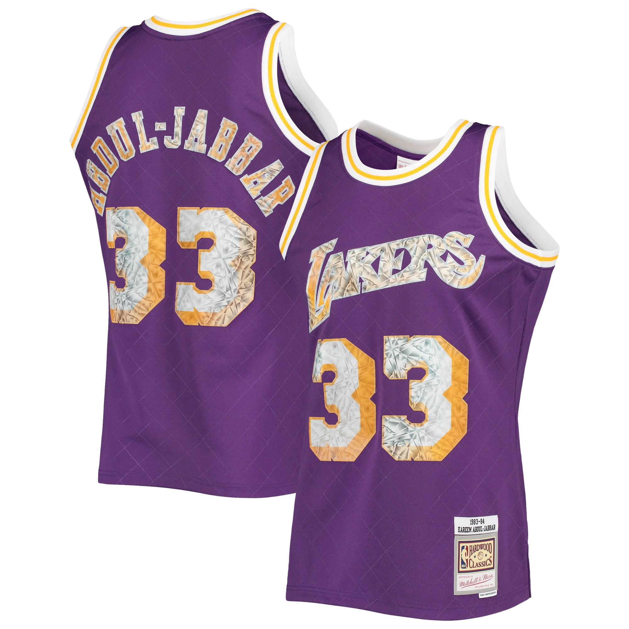 Men's Mitchell & Ness Kareem Abdul-Jabbar Purple Los Angeles Lakers ...
