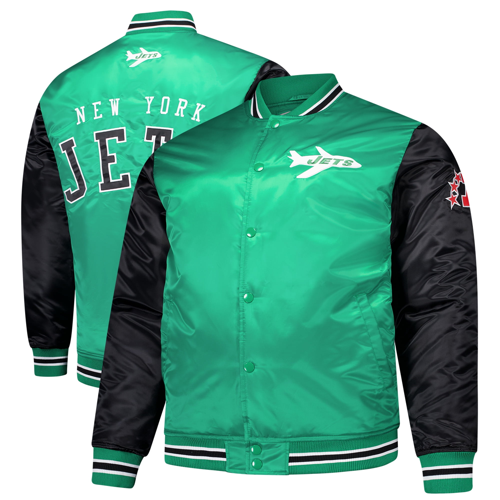 Men's Mitchell & Ness Kelly Green New York Jets Team Satin Jacket ...
