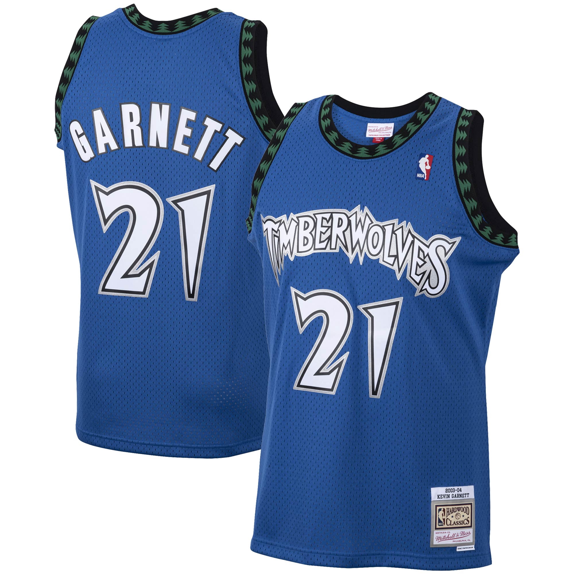 Men's Mitchell & Ness Kevin Garnett Blue Minnesota Timberwolves 2003/04 ...