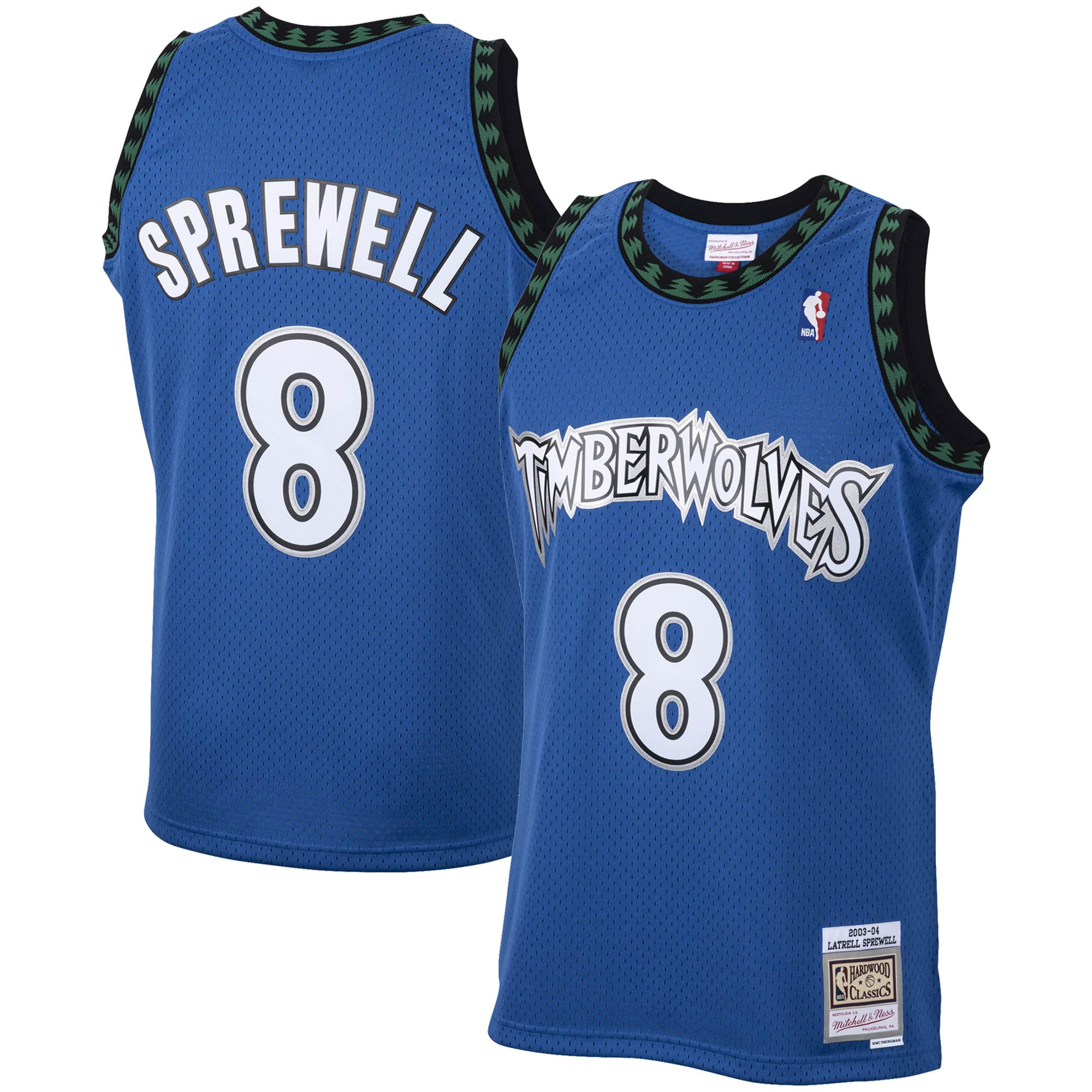 Men's Mitchell & Ness Latrell Sprewell Blue Minnesota Timberwolves 2003 ...
