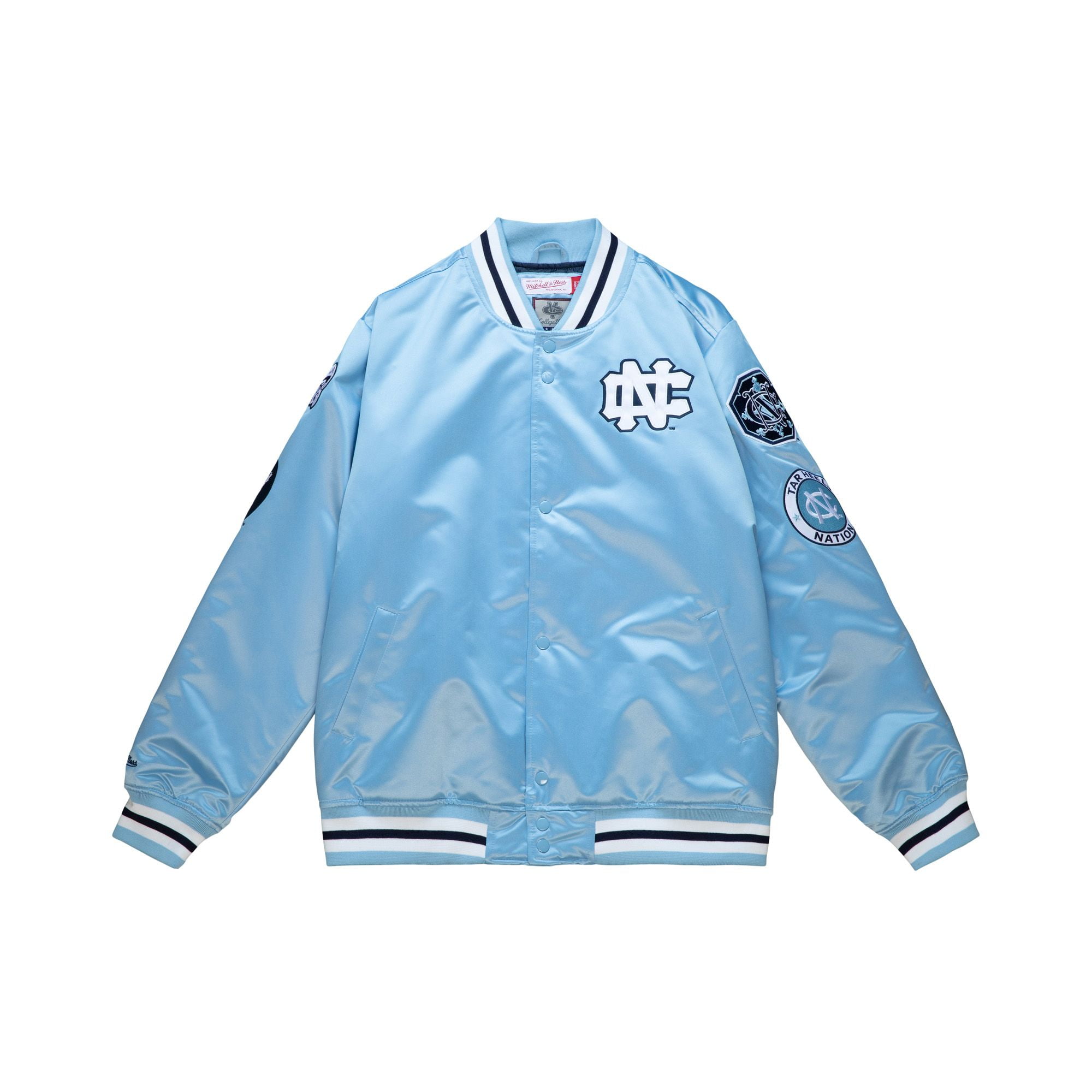 Men's Mitchell & Ness Light Blue NCAA UNC Champ City Heavyweight Jacket ...