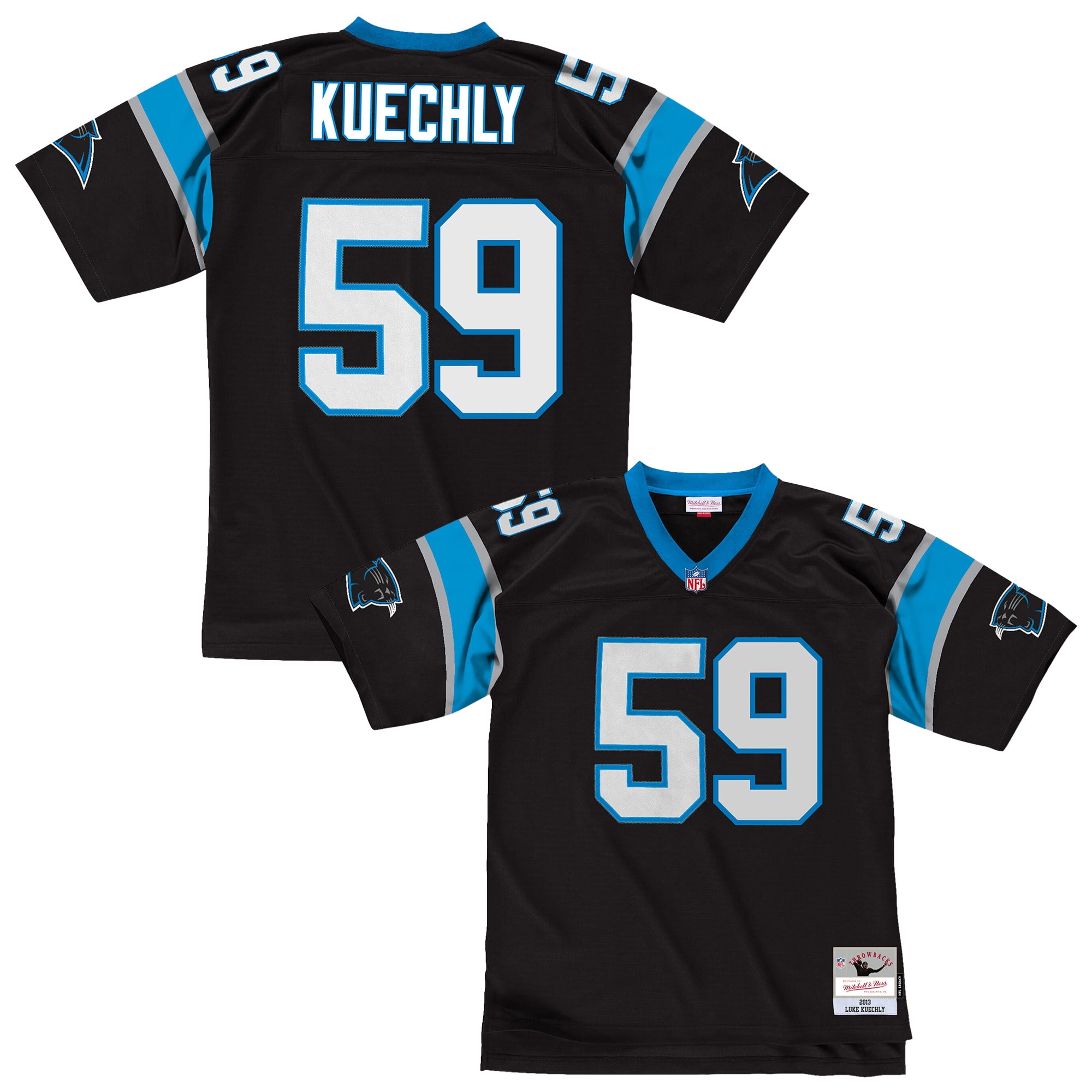 Men's Mitchell & Ness Luke Kuechly Black Carolina Panthers 2013 Legacy ...
