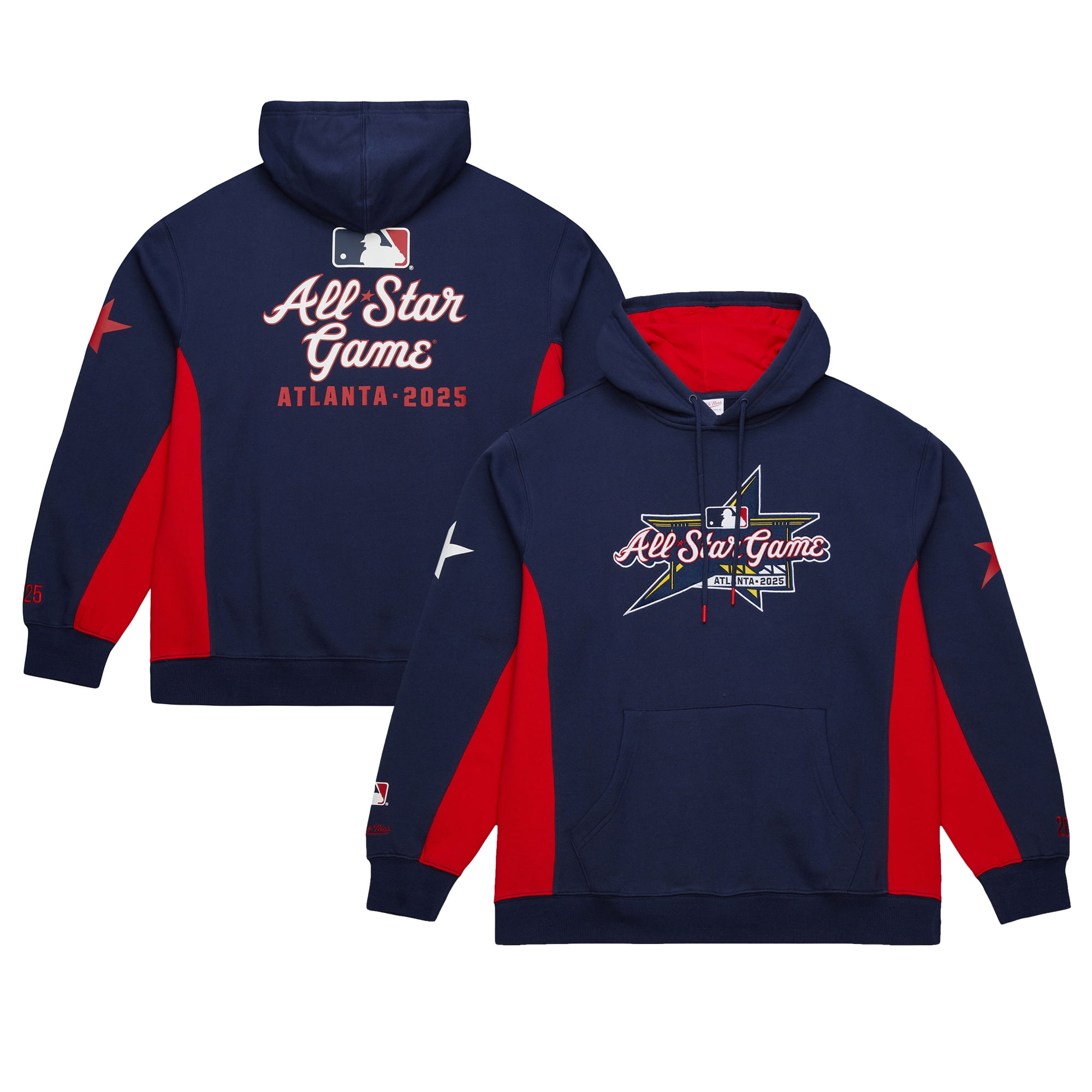 Men's Mitchell & Ness Navy 2025 MLB All-Star Game Team Origins Fleece Pullover Hoodie - Walmart.com