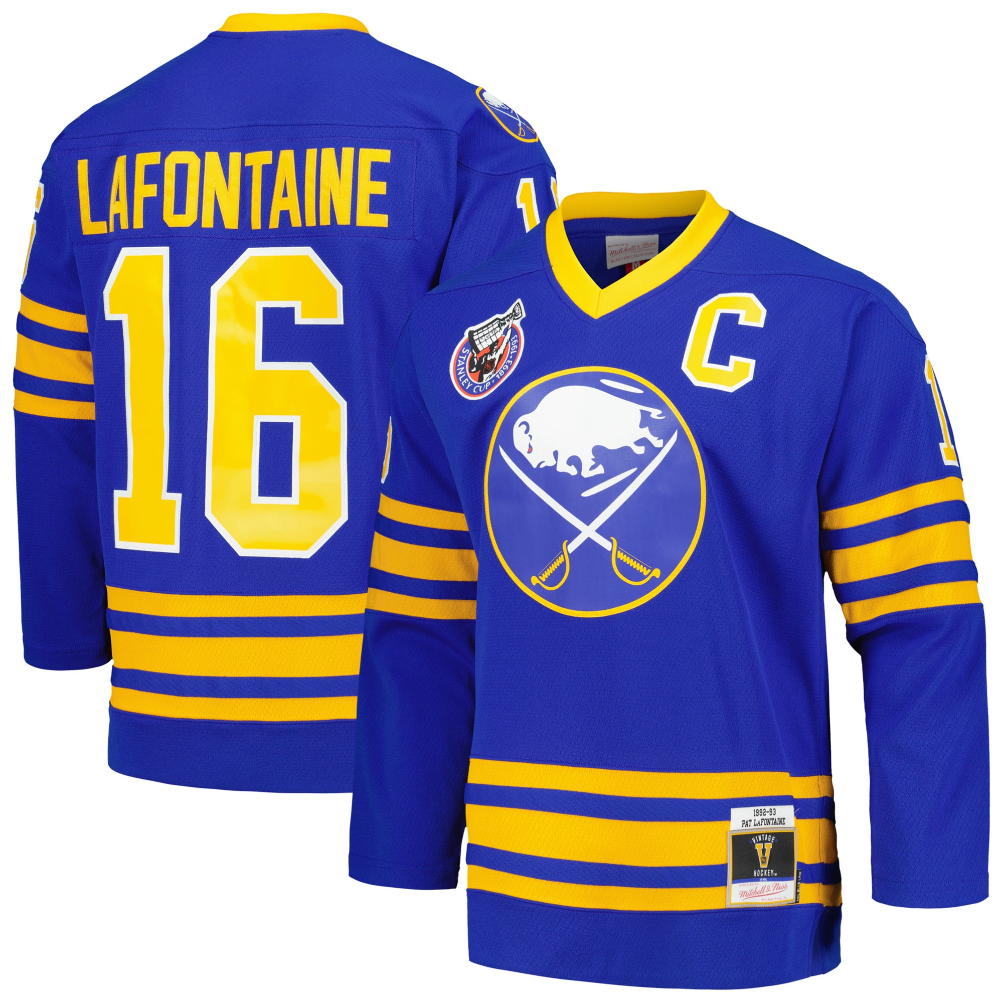 Men's Mitchell & Ness Pat LaFontaine Royal Buffalo Sabres Captain Patch ...
