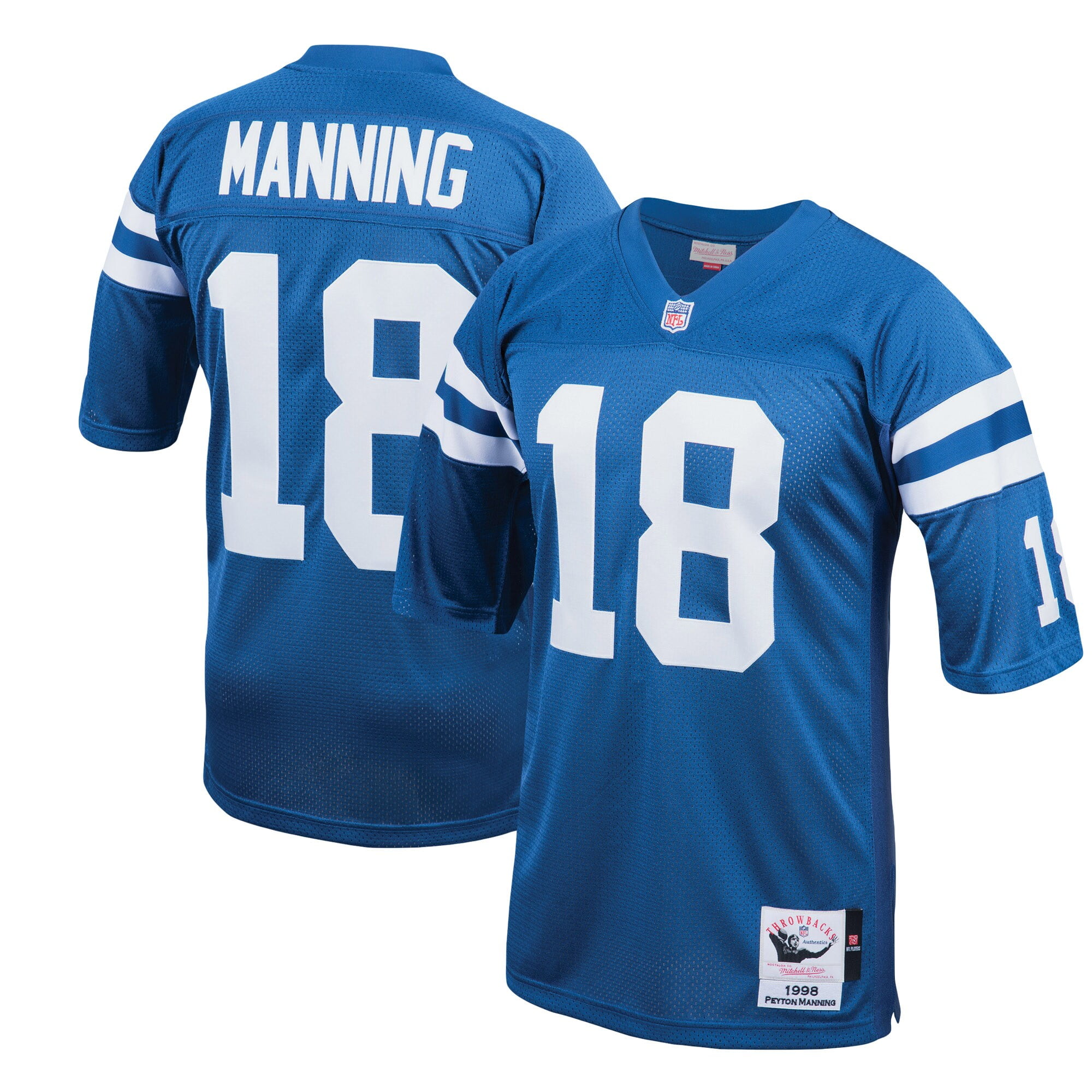 Men's Mitchell & Ness Peyton Manning Royal Indianapolis Colts 1998 ...