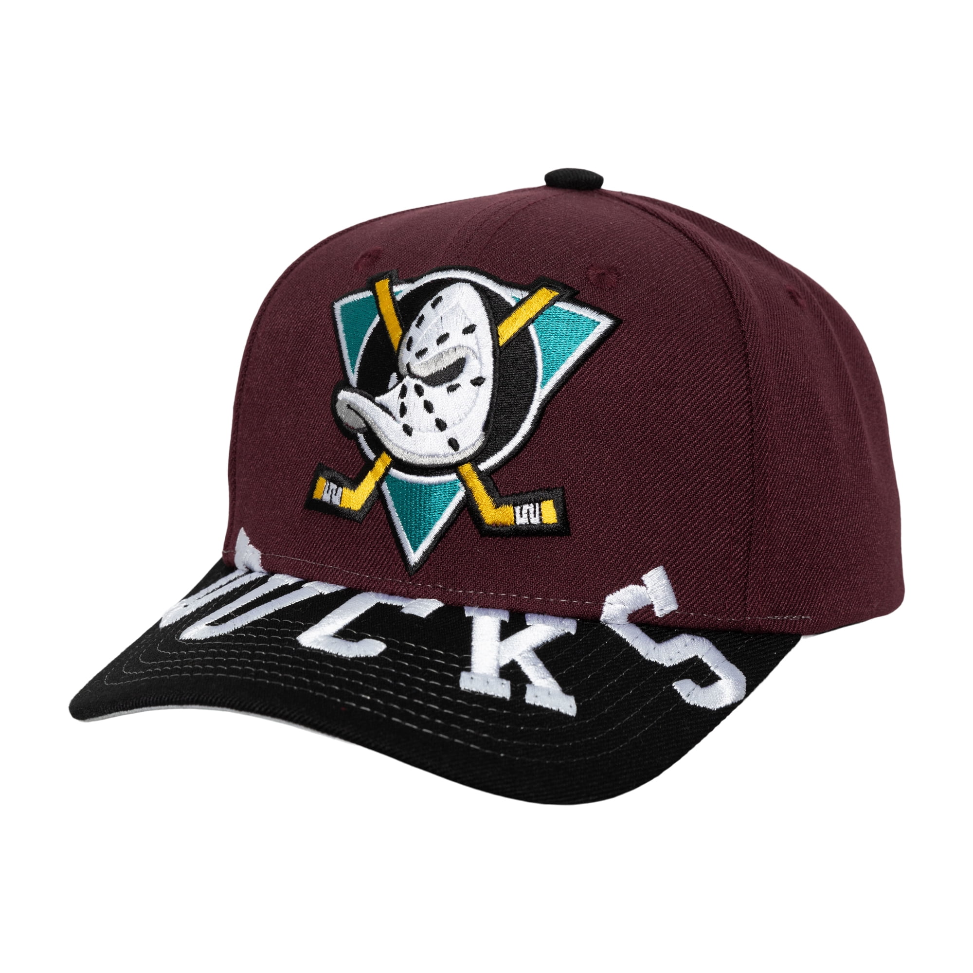 Men's Mitchell & Ness Purple/Black Anaheim Ducks Underarch Two-Tone Pro ...