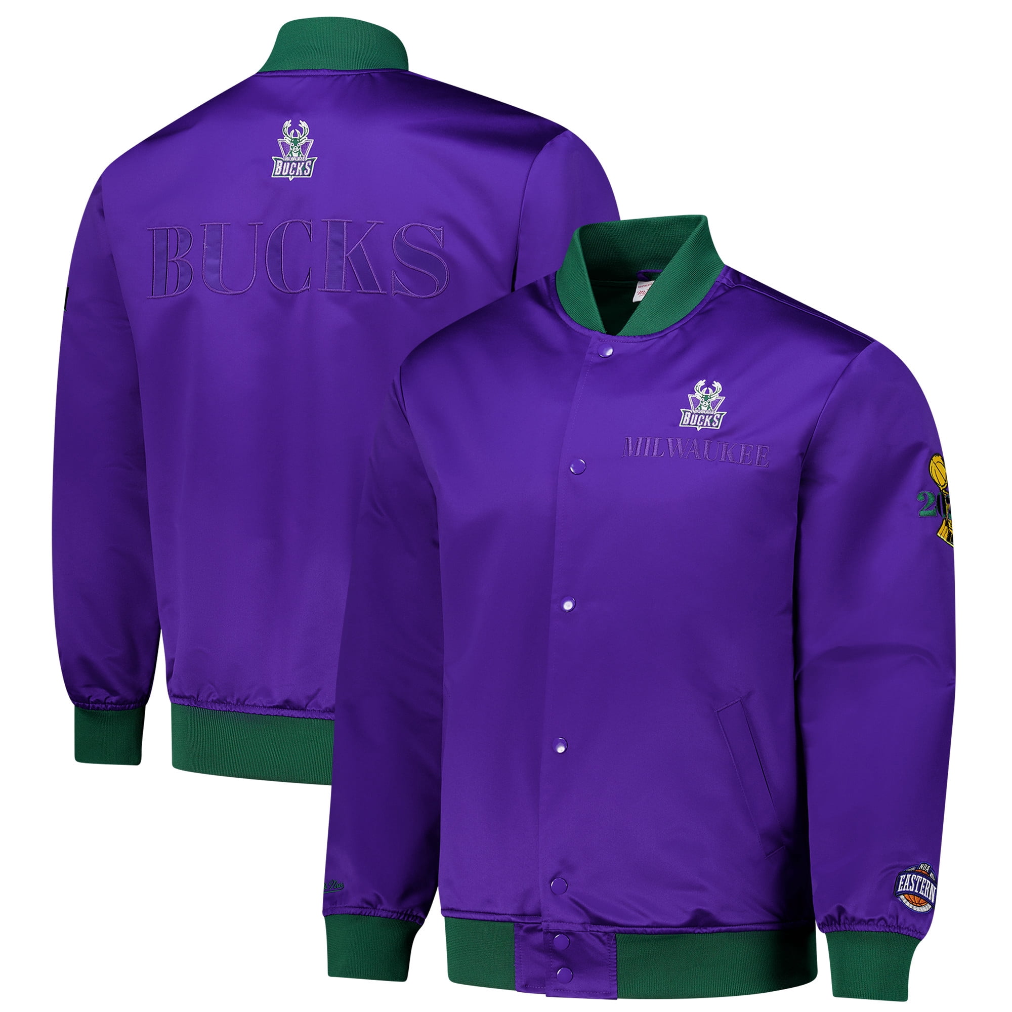 Men's Mitchell & Ness Purple Milwaukee Bucks Hardwood Classics Team OG ...